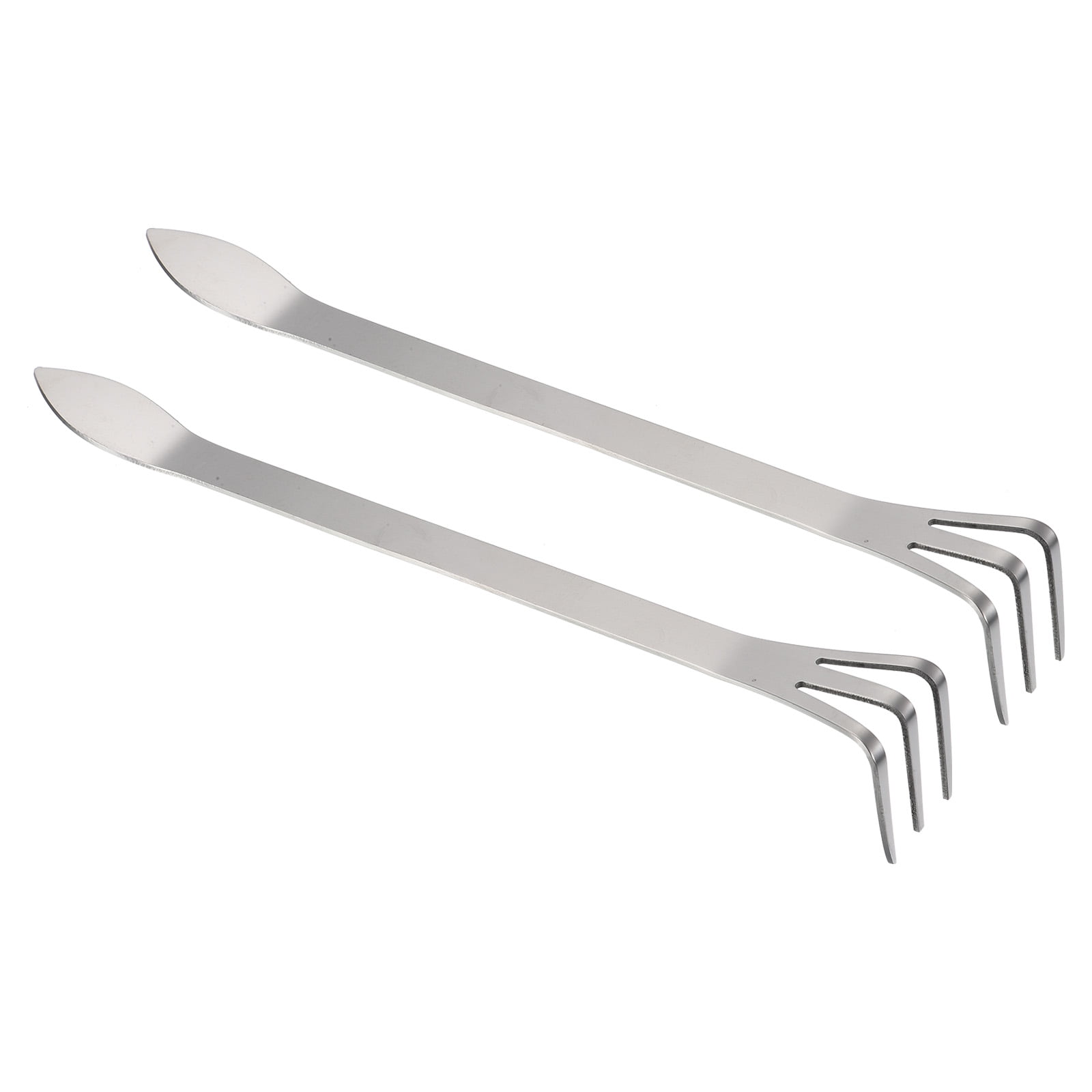 Uxcell Root Rake, 2 Pcs Stainless Steel 3 Prong Lengthened Loosening ...