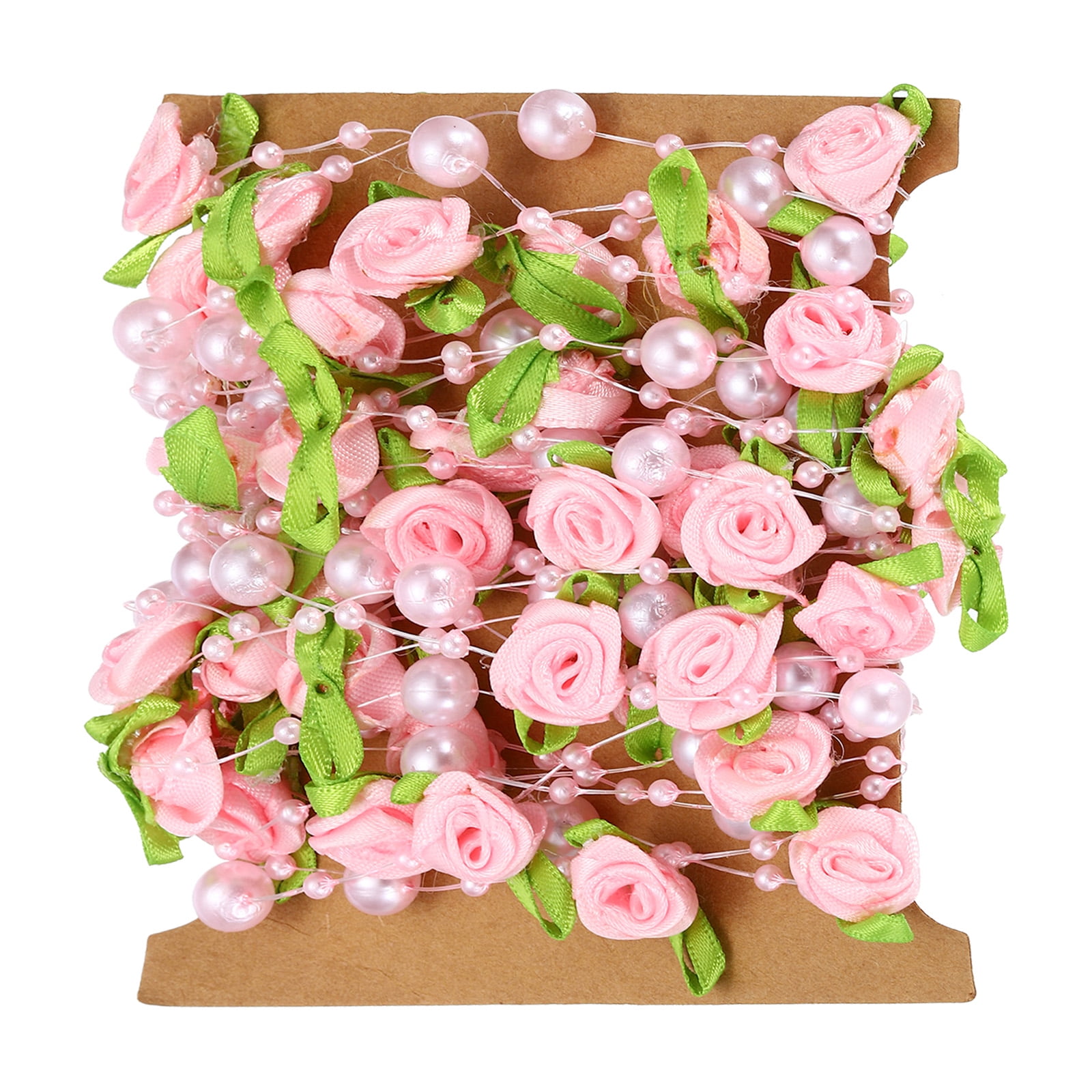 Uxcell Rose Pearl String Beads Garland, 16.4 Ft Artificial Rose Pearl ...