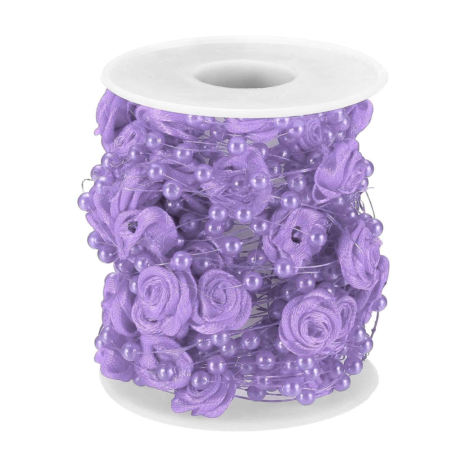 Uxcell Rose Pearl String Beads Garland, 32.8 Ft Artificial Rose Pearl ...