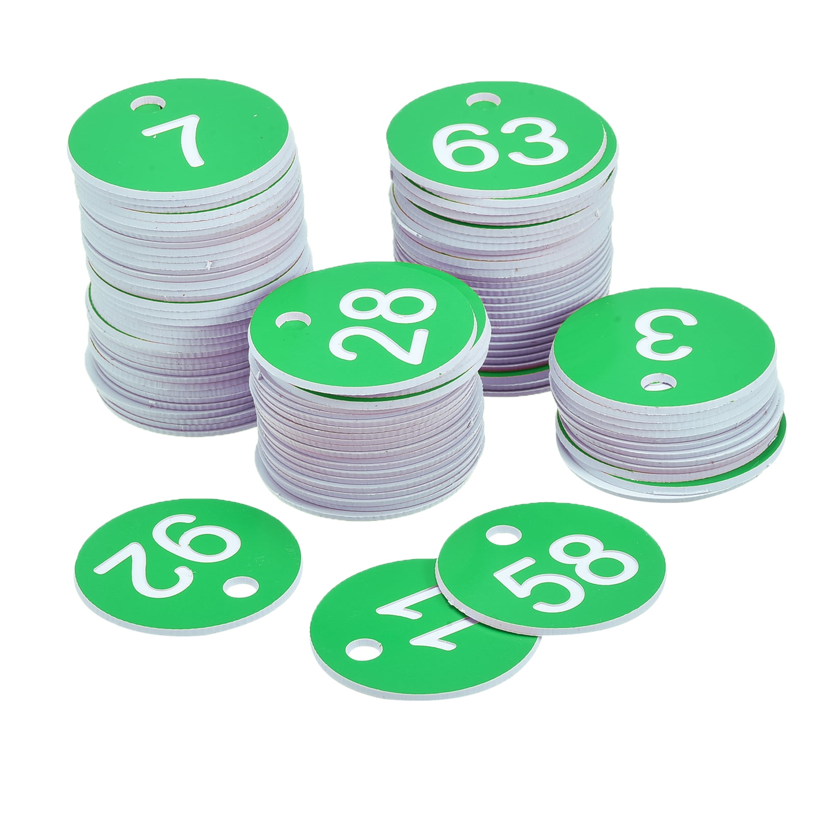 Uxcell Round 1-100 Number Tag Key Tag Acrylic Engraved Green ID Tag for ...