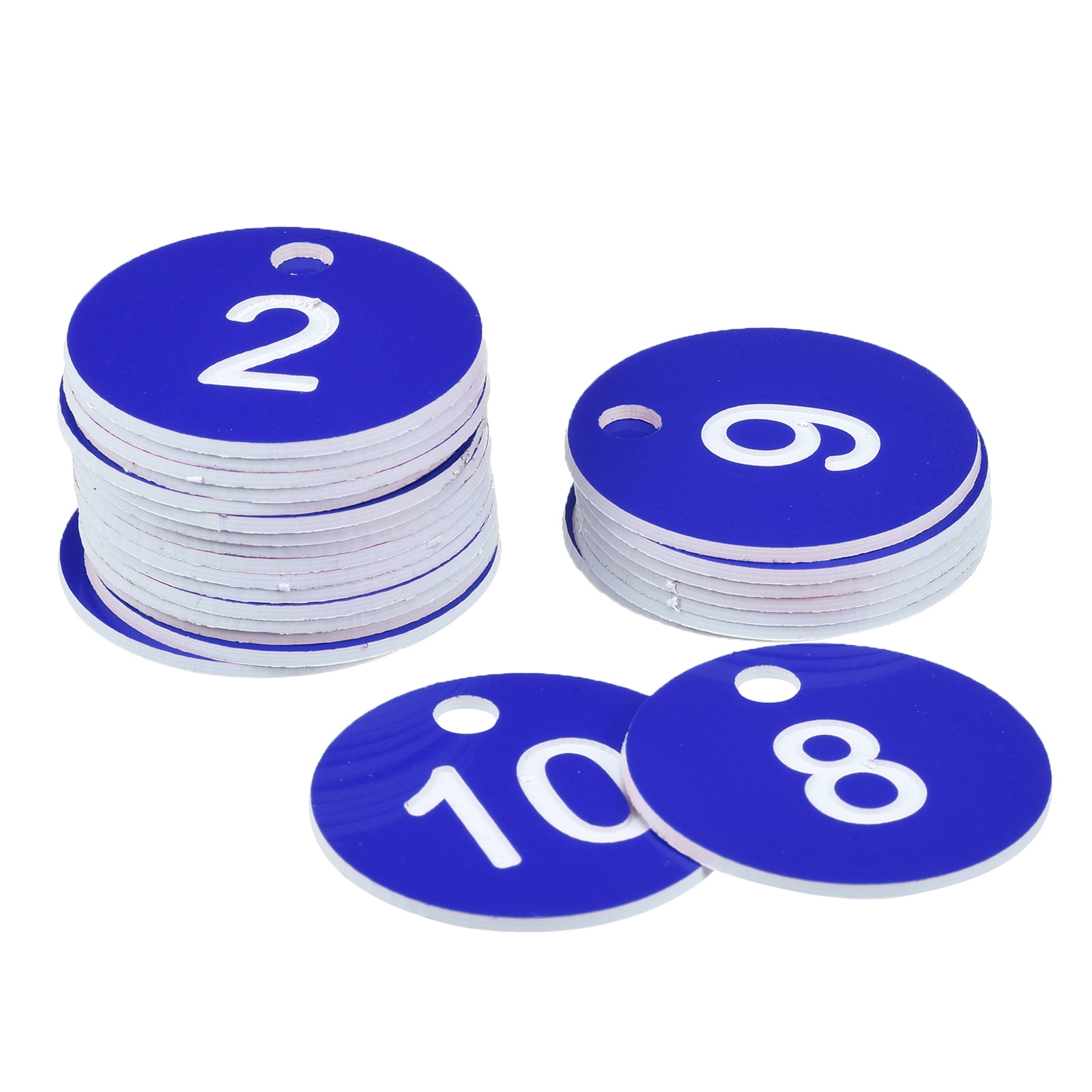 Uxcell Round 1-25 Number Tag Key Tag Acrylic Engraved Blue ID Tag for ...