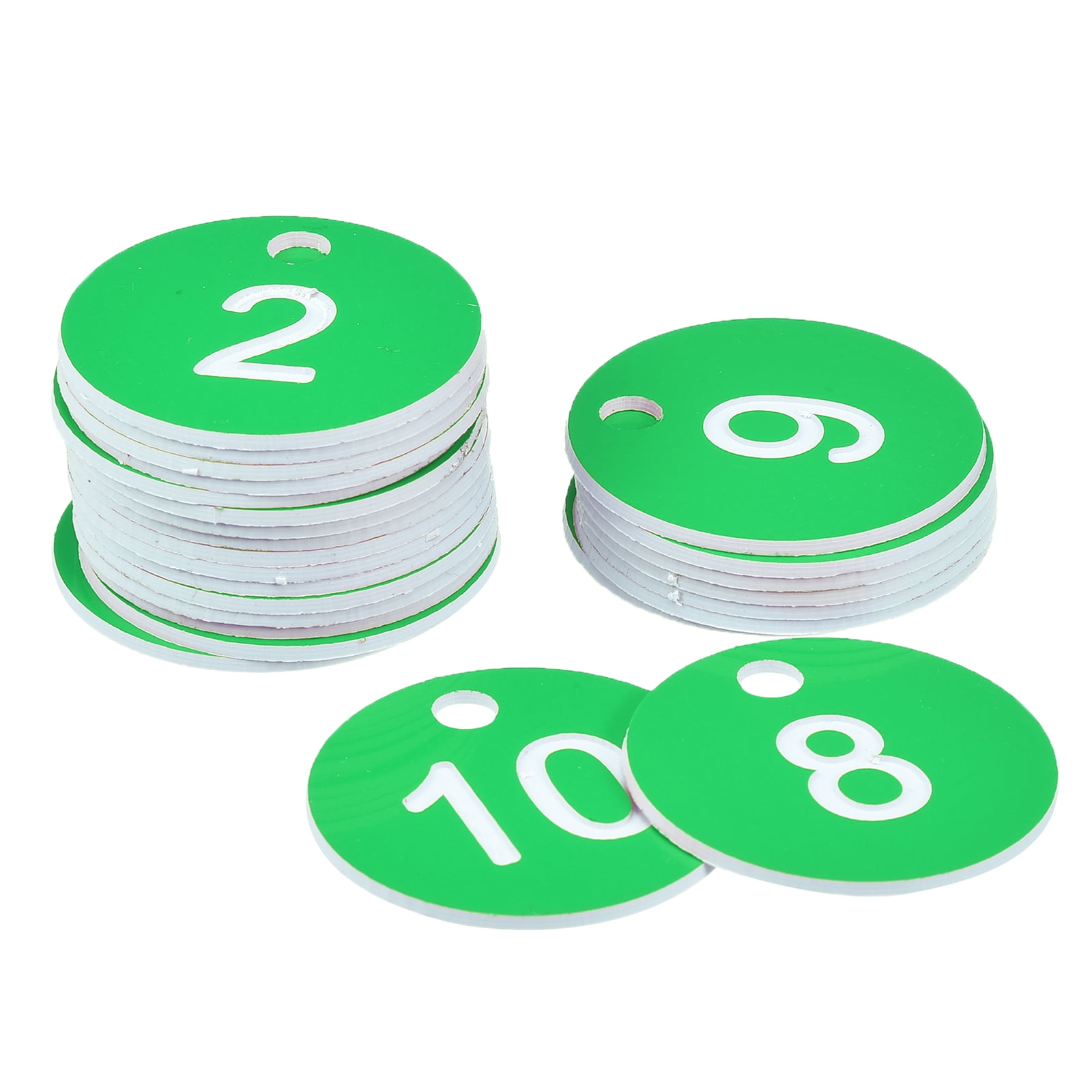 Uxcell Round 1-25 Number Tag Key Tag Acrylic Engraved Green ID Tag for ...