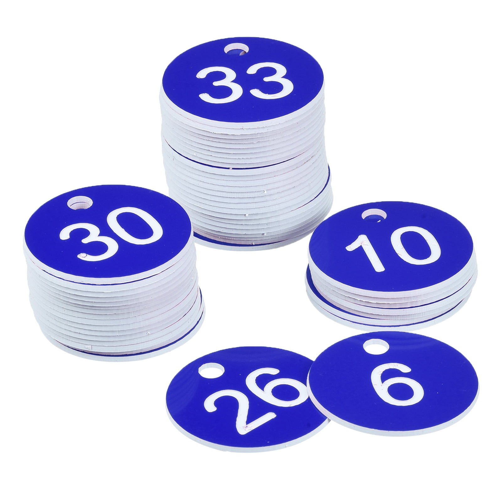 Uxcell Round 1-50 Number Tag Key Tag Acrylic Engraved Blue ID Tag for ...