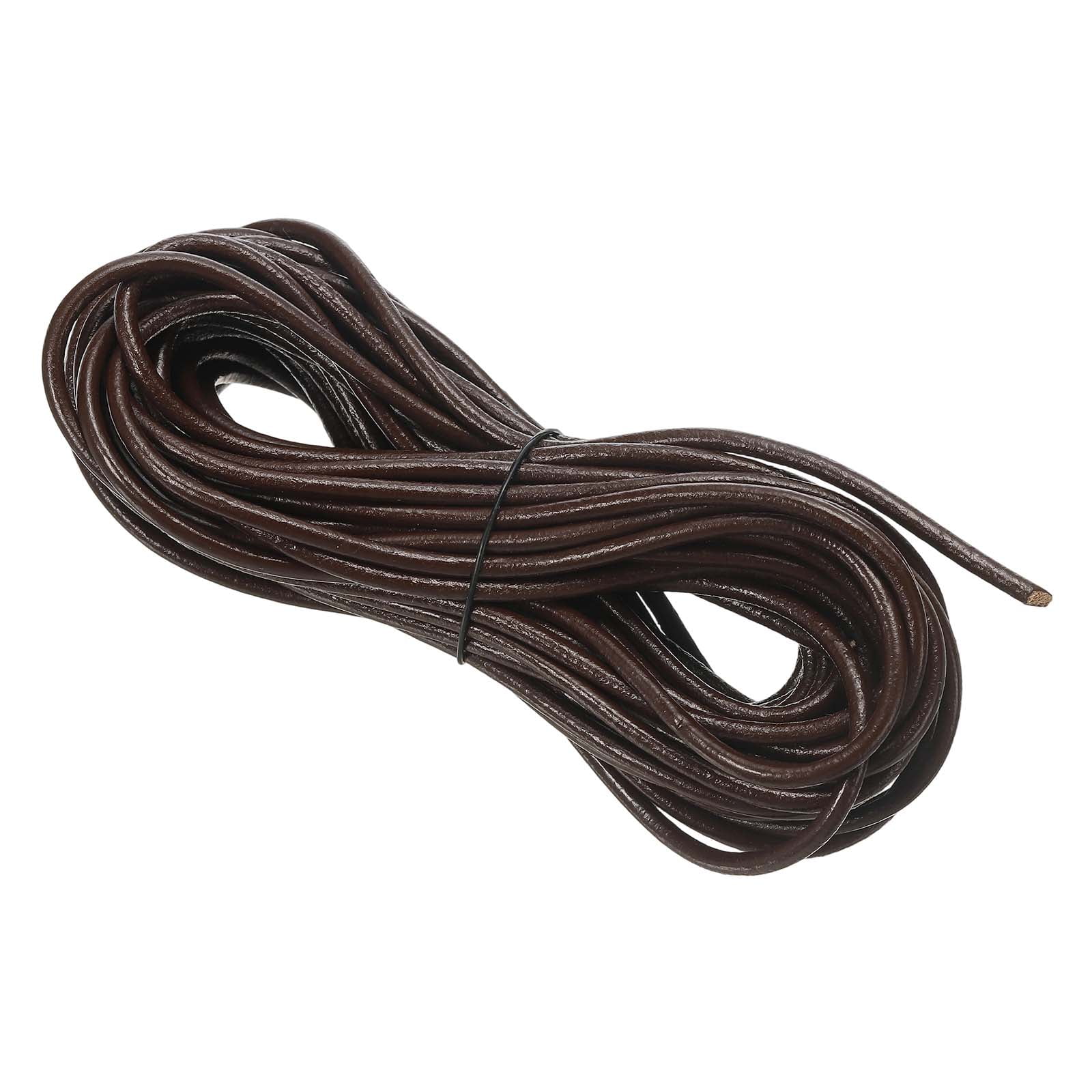 Uxcell Round Braided Leather Cord, Round Braided Leather Cord Rope ...