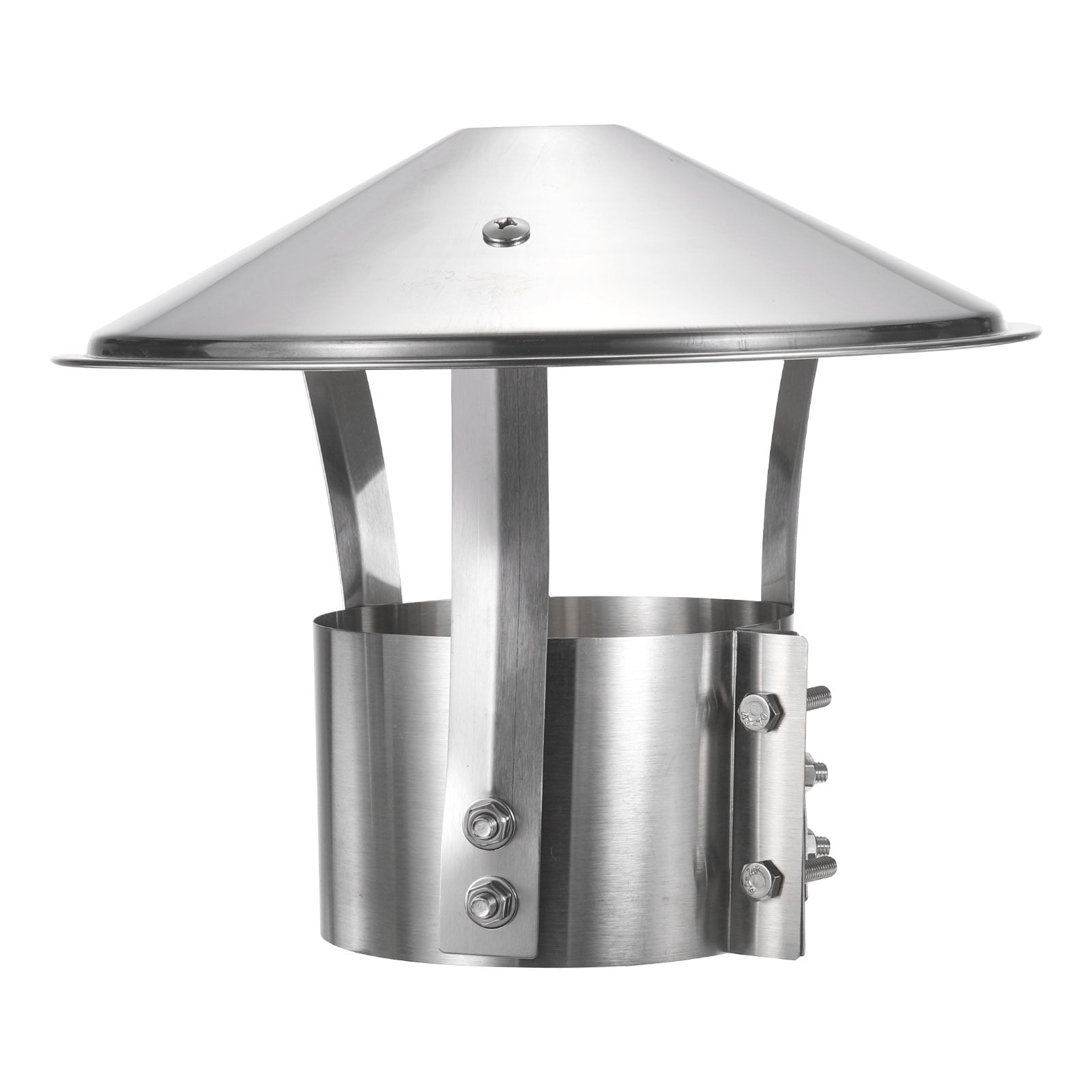 Uxcell Round Chimney Cap (3.9" / 100mm, Silver) Stainless Steel Tapered ...