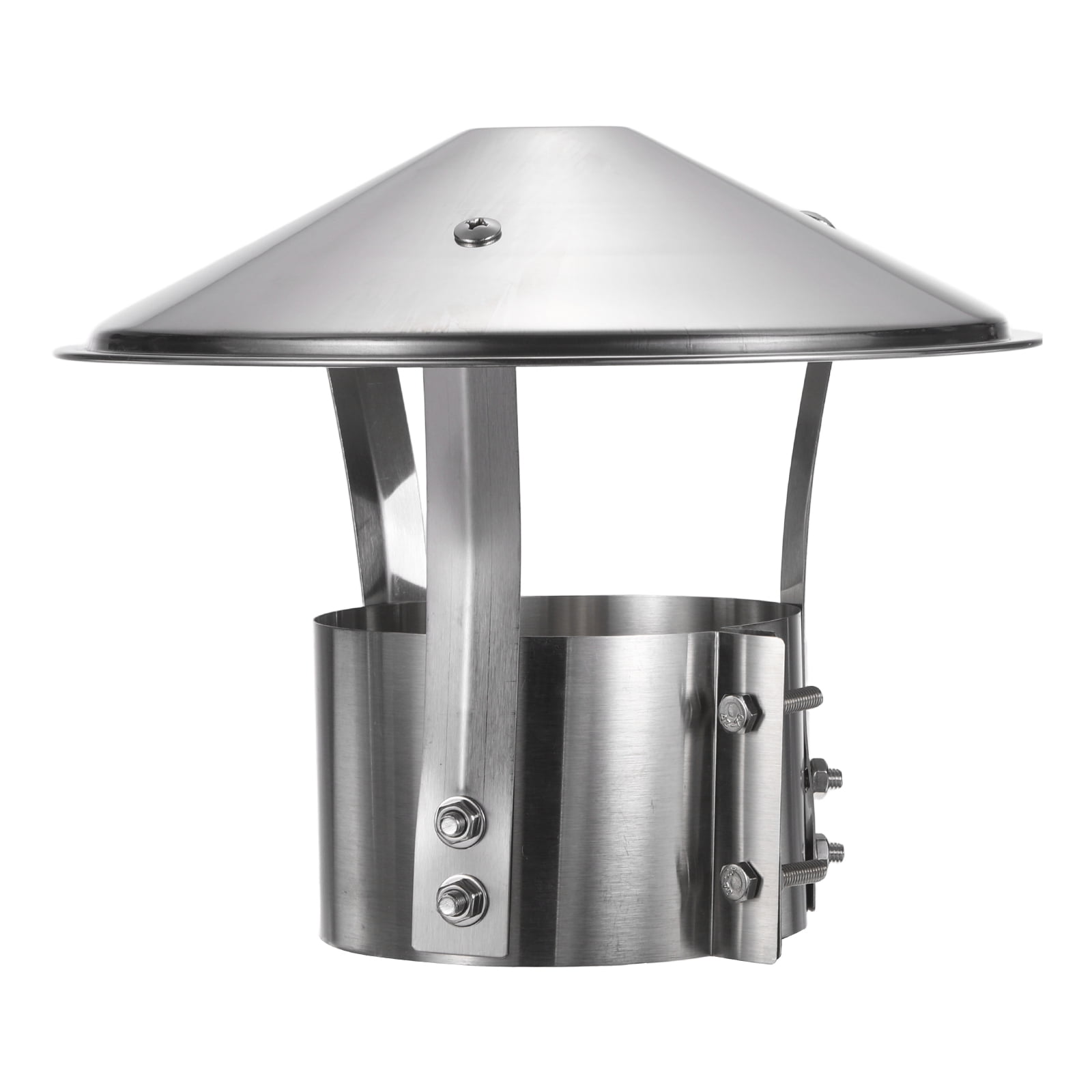 Uxcell Round Chimney Cap (4.3" / 110mm, Silver) Stainless Steel Tapered ...