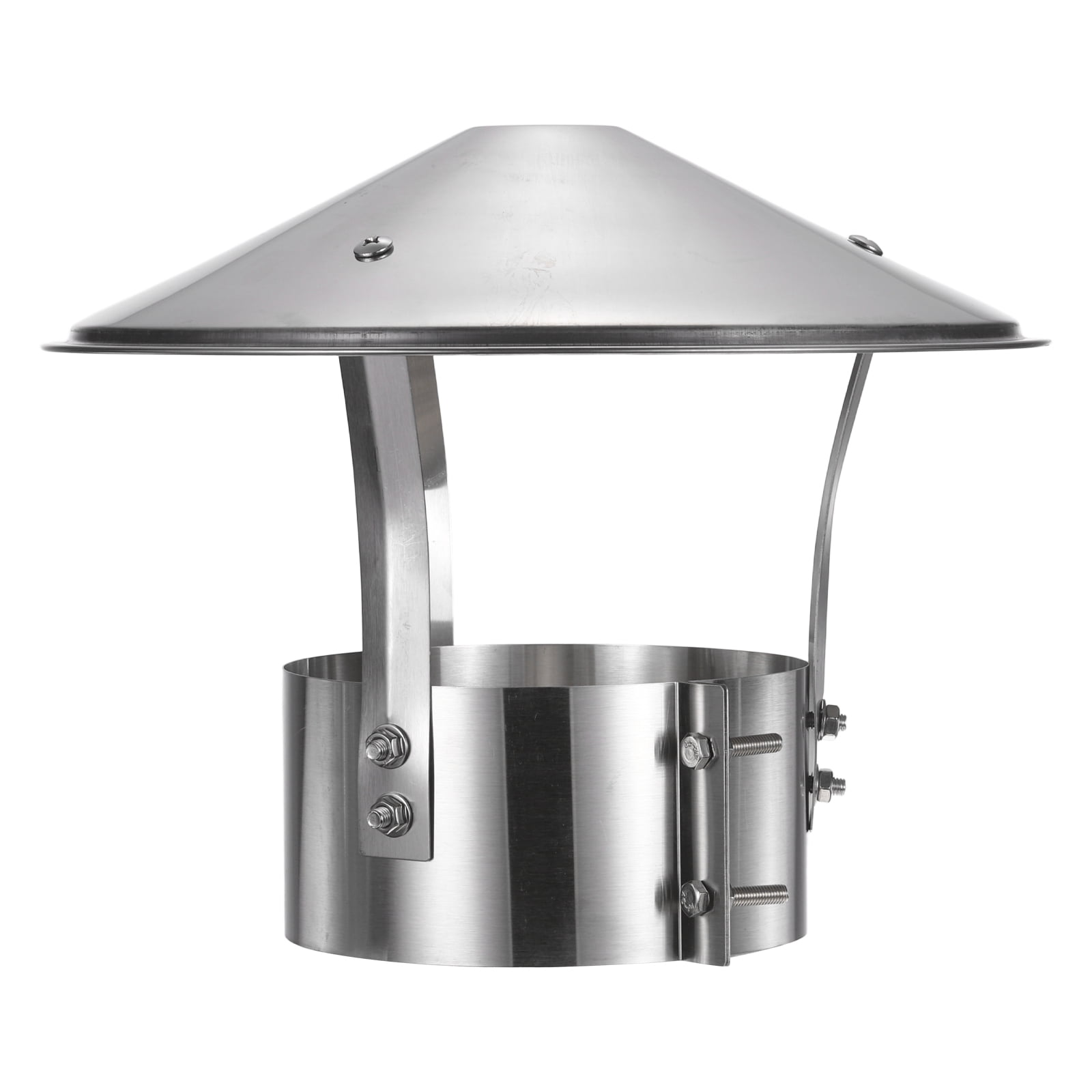 Uxcell Round Chimney Cap (6.3" / 160mm, Silver) Stainless Steel Tapered ...