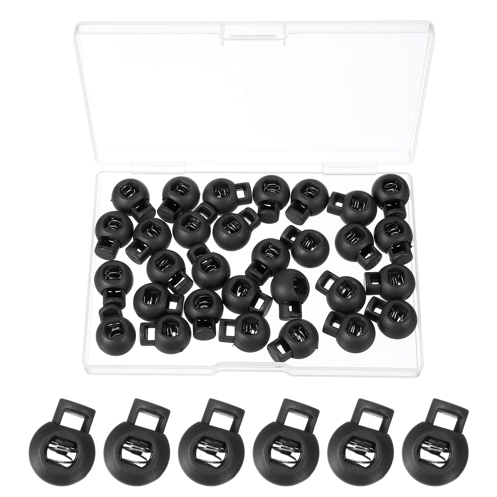 Uxcell Round Cord Lock, Plastic Single Hole Spring Loaded Toggle ...