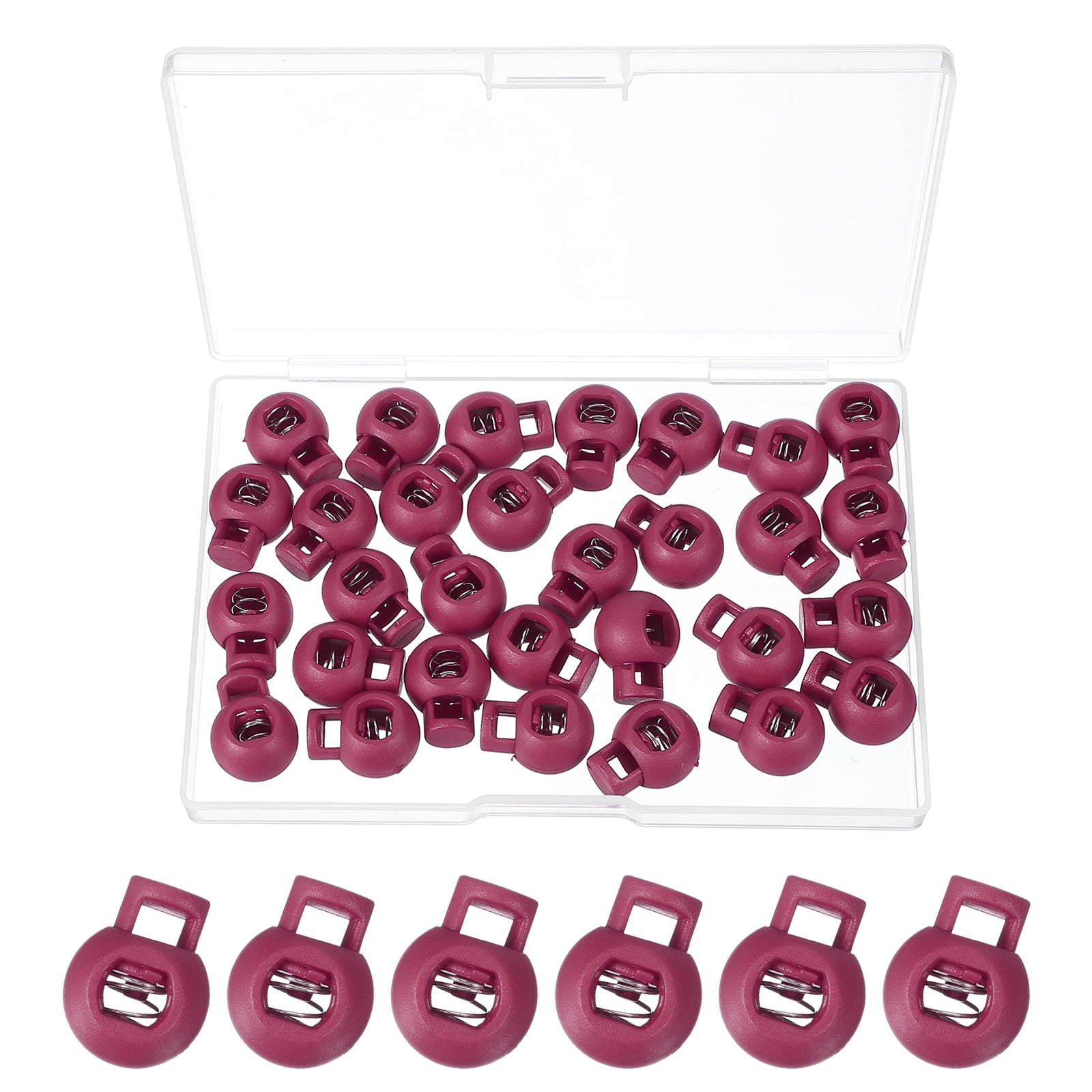 Uxcell Round Cord Lock, Plastic Single Hole Spring Loaded Toggle ...