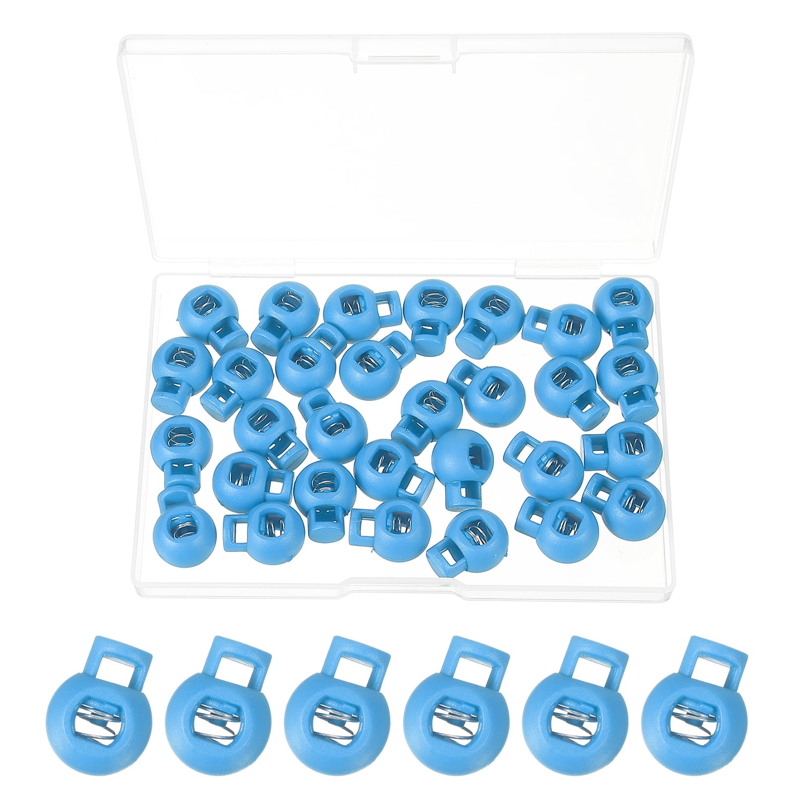 Uxcell Round Cord Lock, Plastic Single Hole Spring Loaded Toggle ...