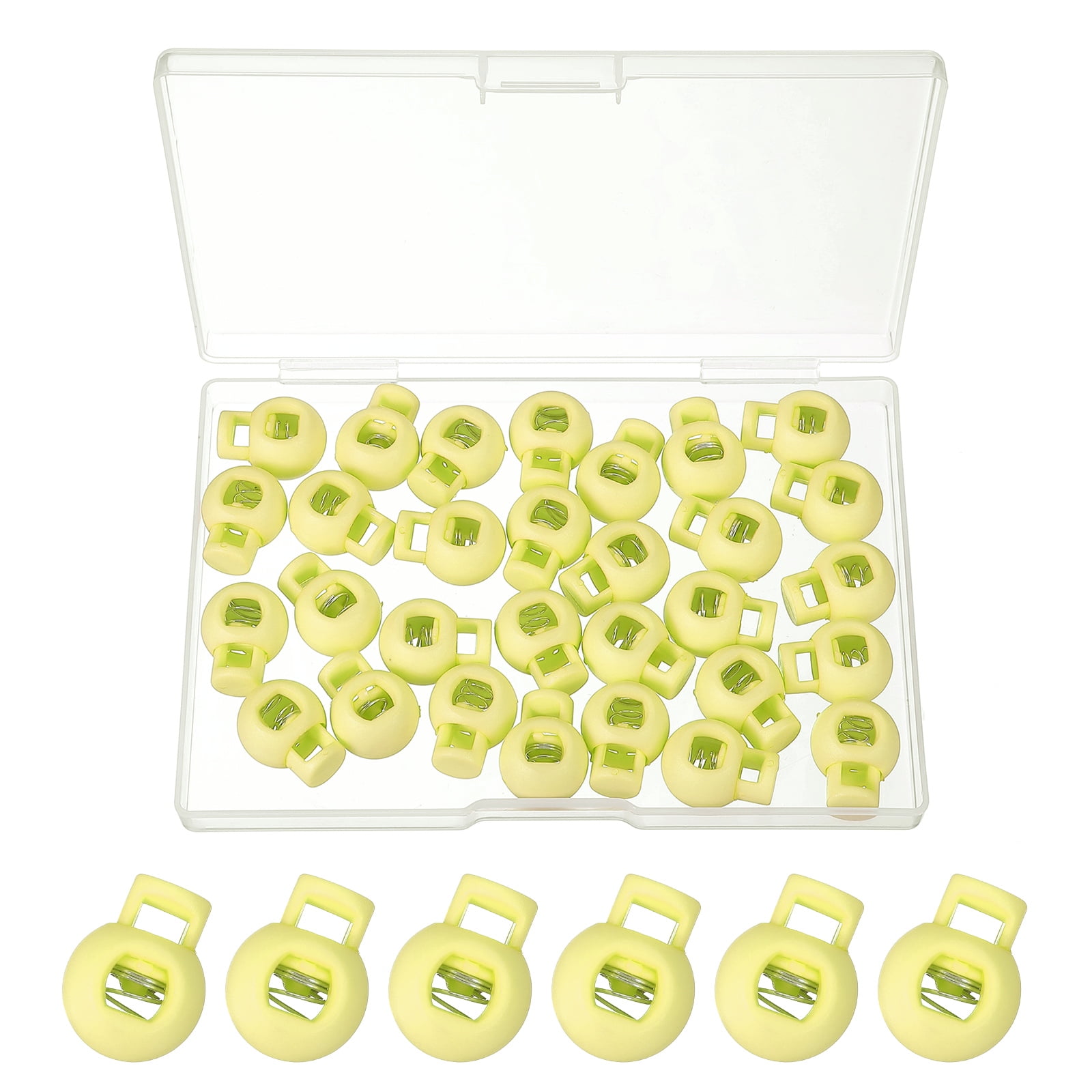 Uxcell Round Cord Lock, Plastic Single Hole Spring Loaded Toggle ...