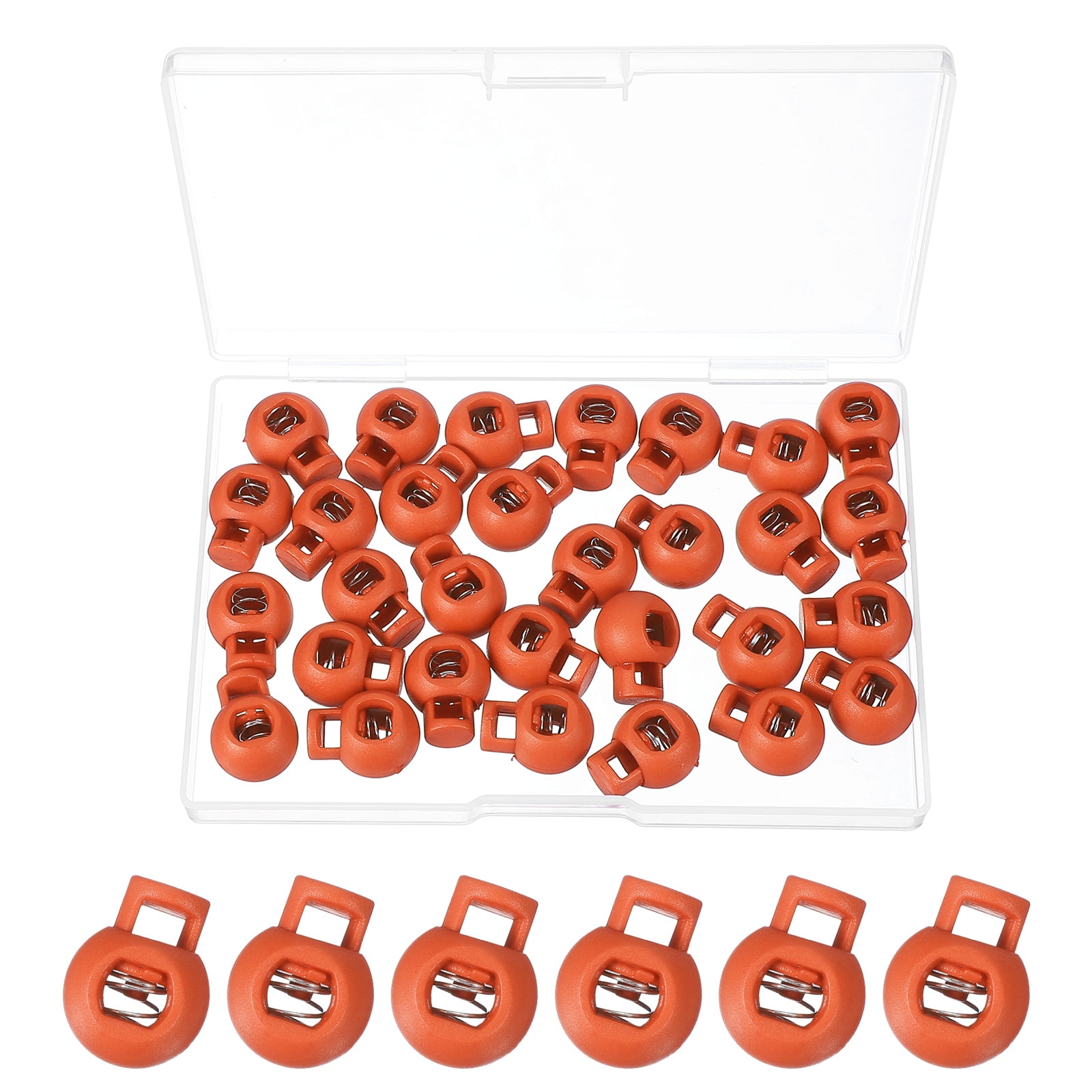 Uxcell Round Cord Lock, Plastic Single Hole Spring Loaded Toggle ...