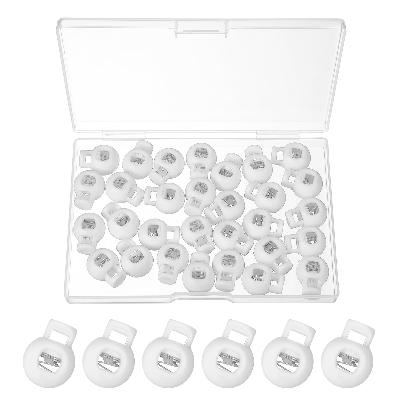 Uxcell Round Cord Lock, Plastic Single Hole Spring Loaded Toggle ...