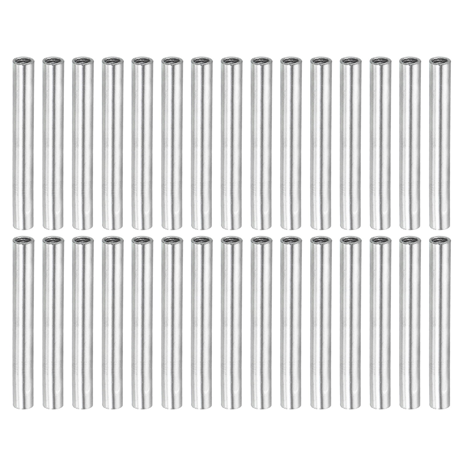 Uxcell Round Coupling Nut Threaded Sleeve Connector Rod Bar Stud Tube ...