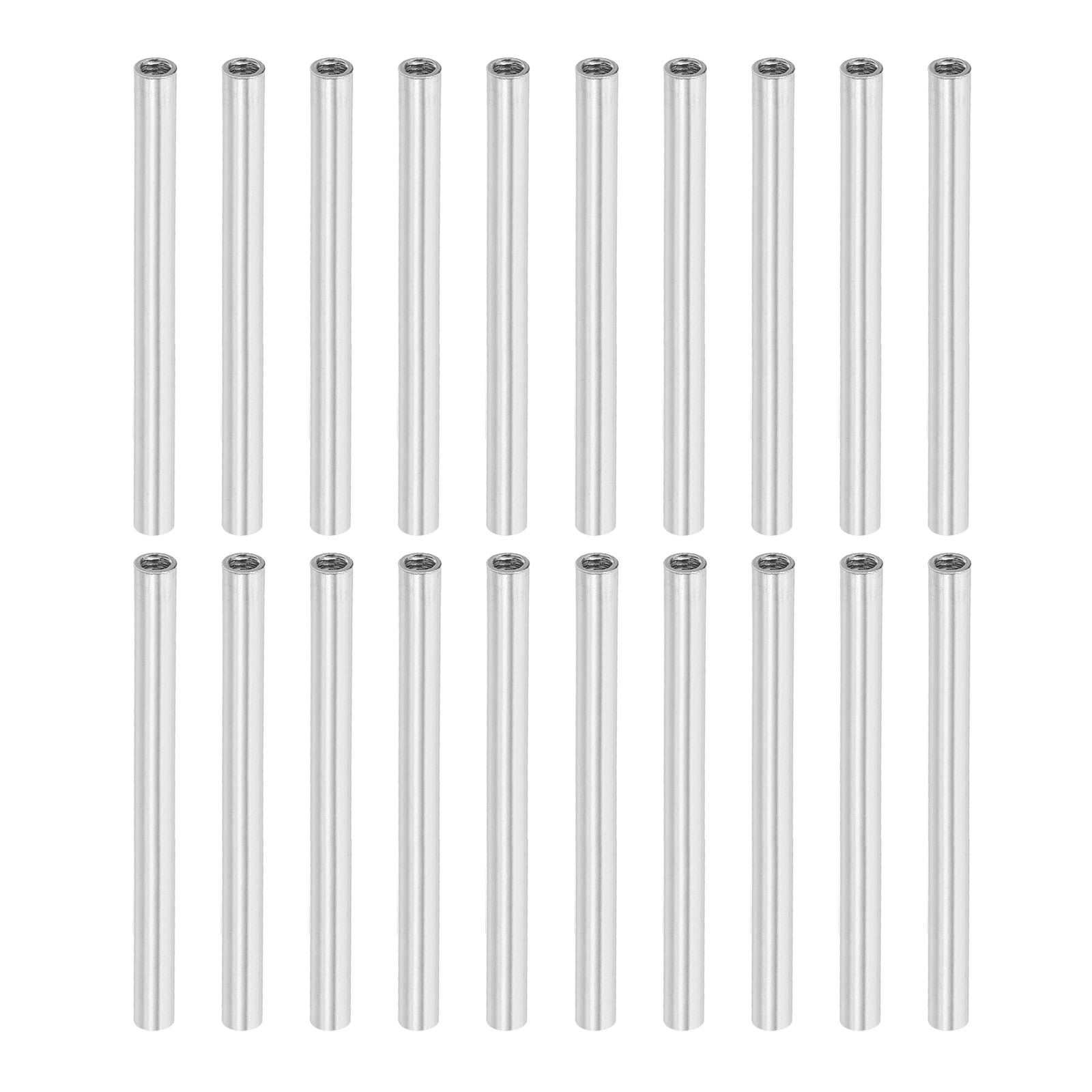 Uxcell Round Coupling Nut Threaded Sleeve Connector Rod Bar Stud Tube ...