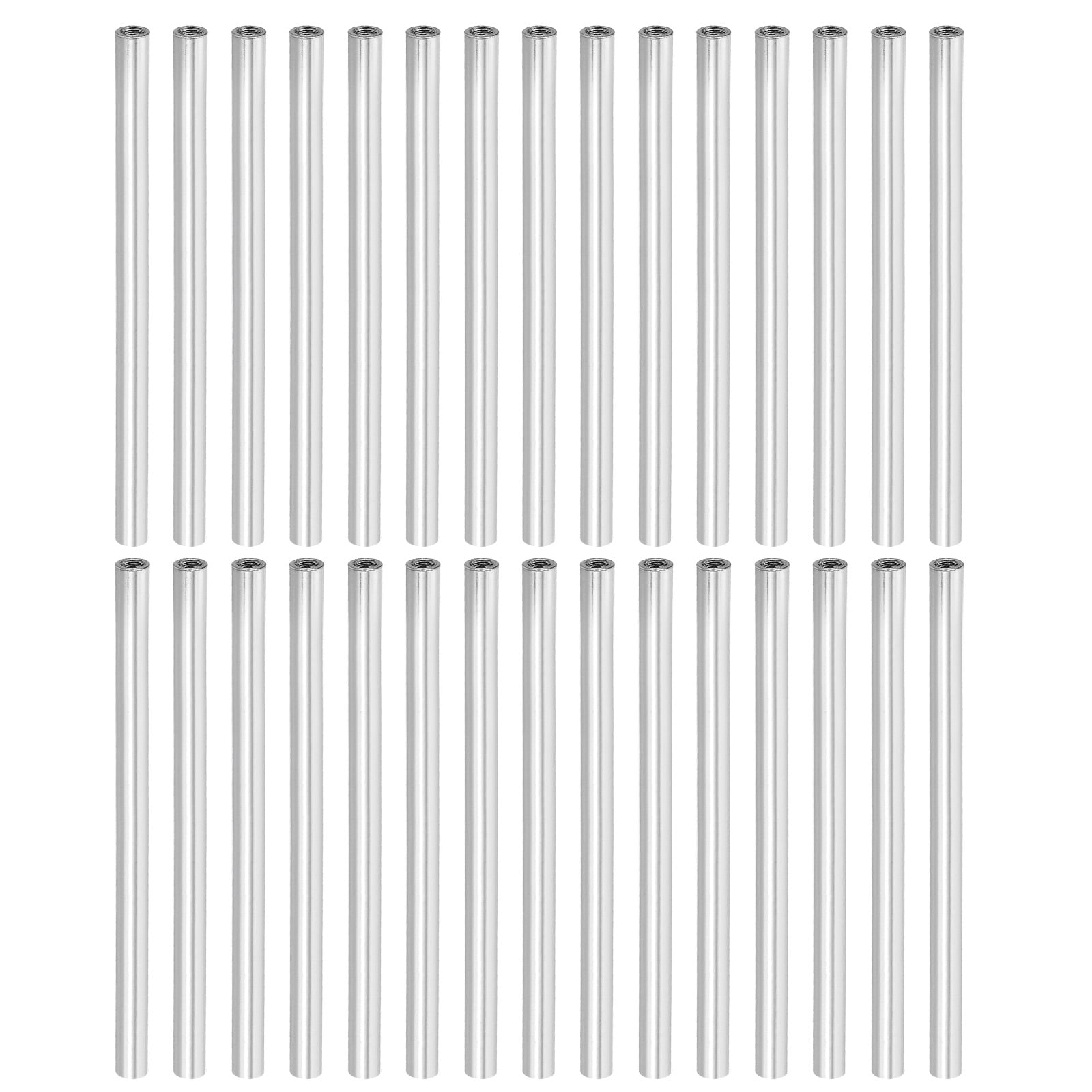 Uxcell Round Coupling Nut Threaded Sleeve Connector Rod Bar Stud Tube ...