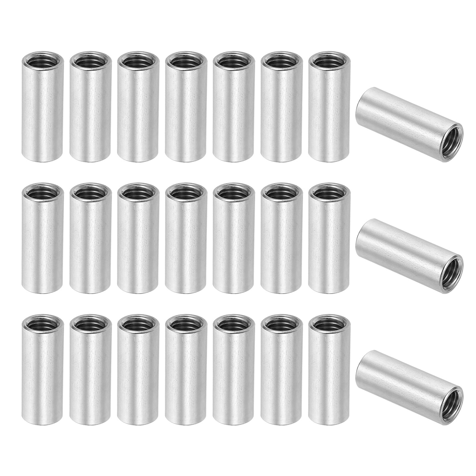 Uxcell Round Coupling Nuts, M12x1.75mm Female Thread 40mm(1.57") 304 ...