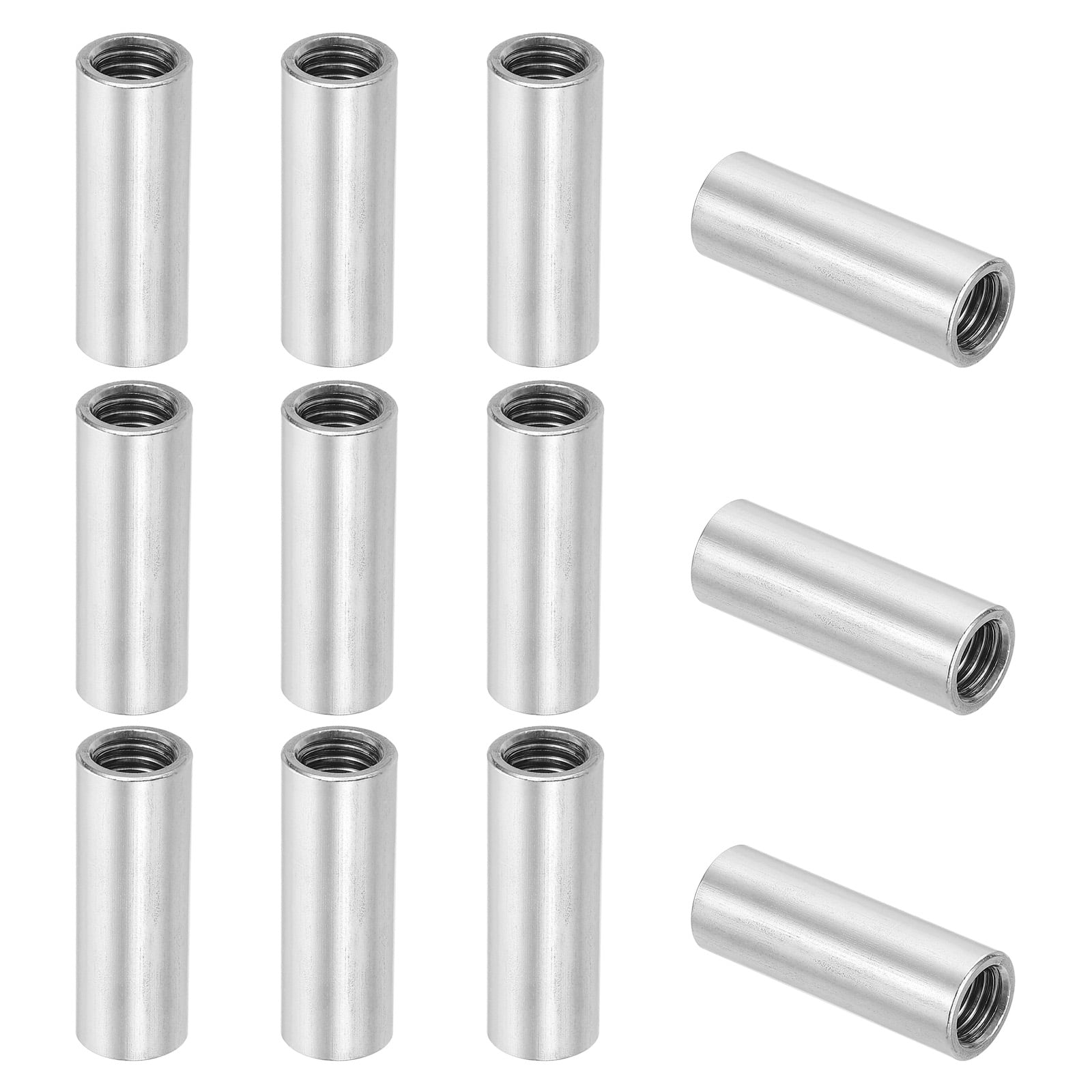 Uxcell Round Coupling Nuts, M12x1.75mm Female Thread 45mm(1.77") 304 ...