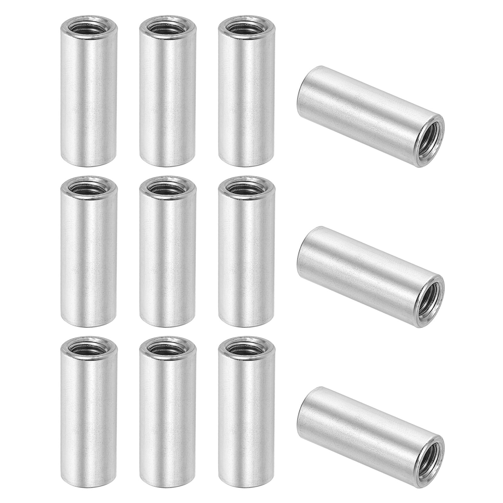 Uxcell Round Coupling Nuts, M8x1.25mm Female Thread 30mm(1.18") 304 ...