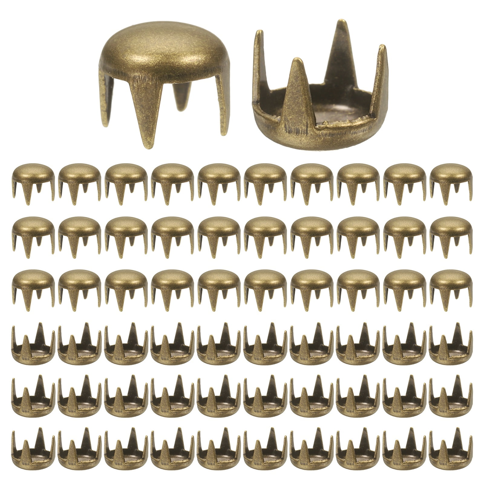 Uxcell Round Dome Rivets [100pcs] - 5mm Round Dome Studs Metal Claw Beads Nailhead Rivets Spike ...