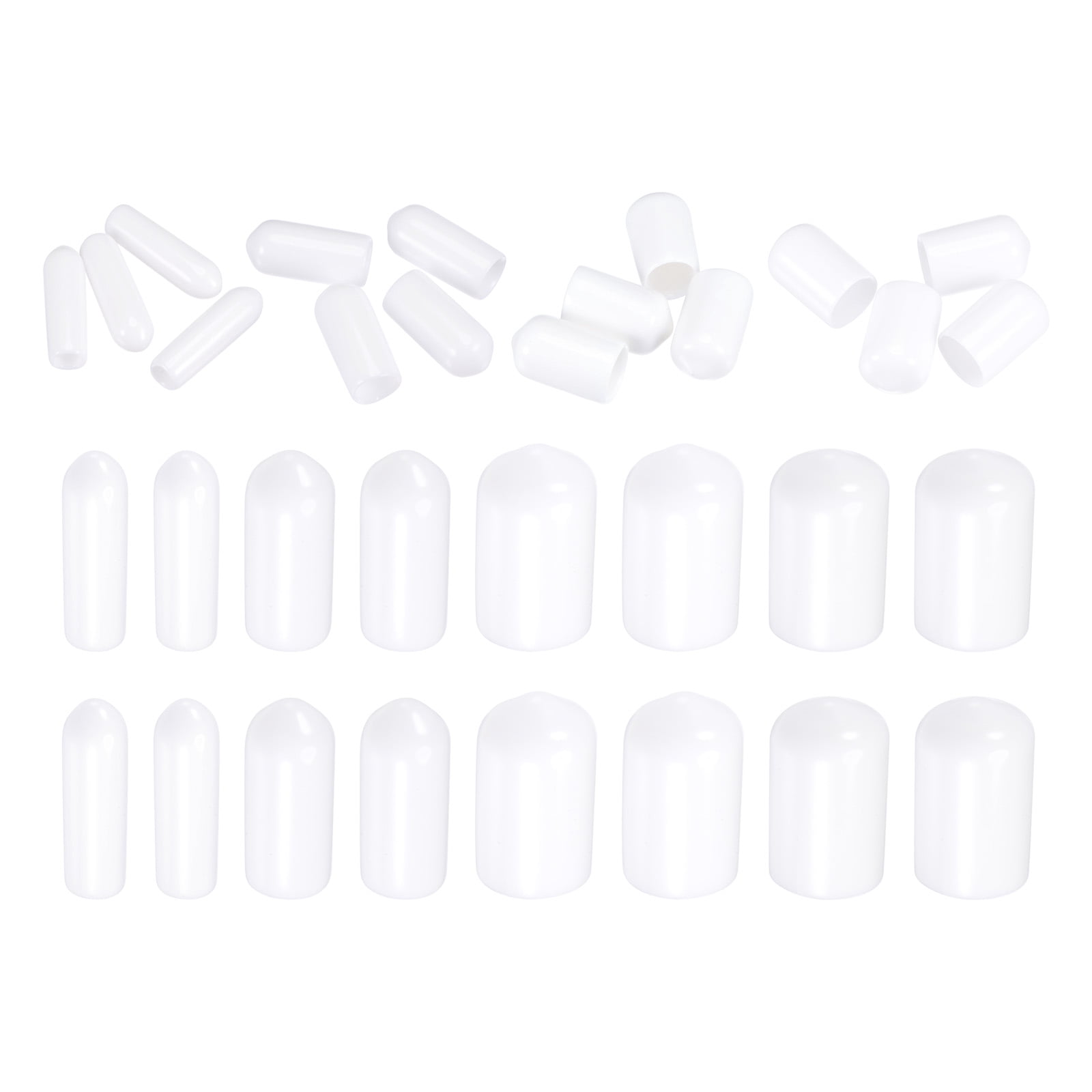 Uxcell Round End Caps Rubber Cover 80pcs White Screw Protector for ...