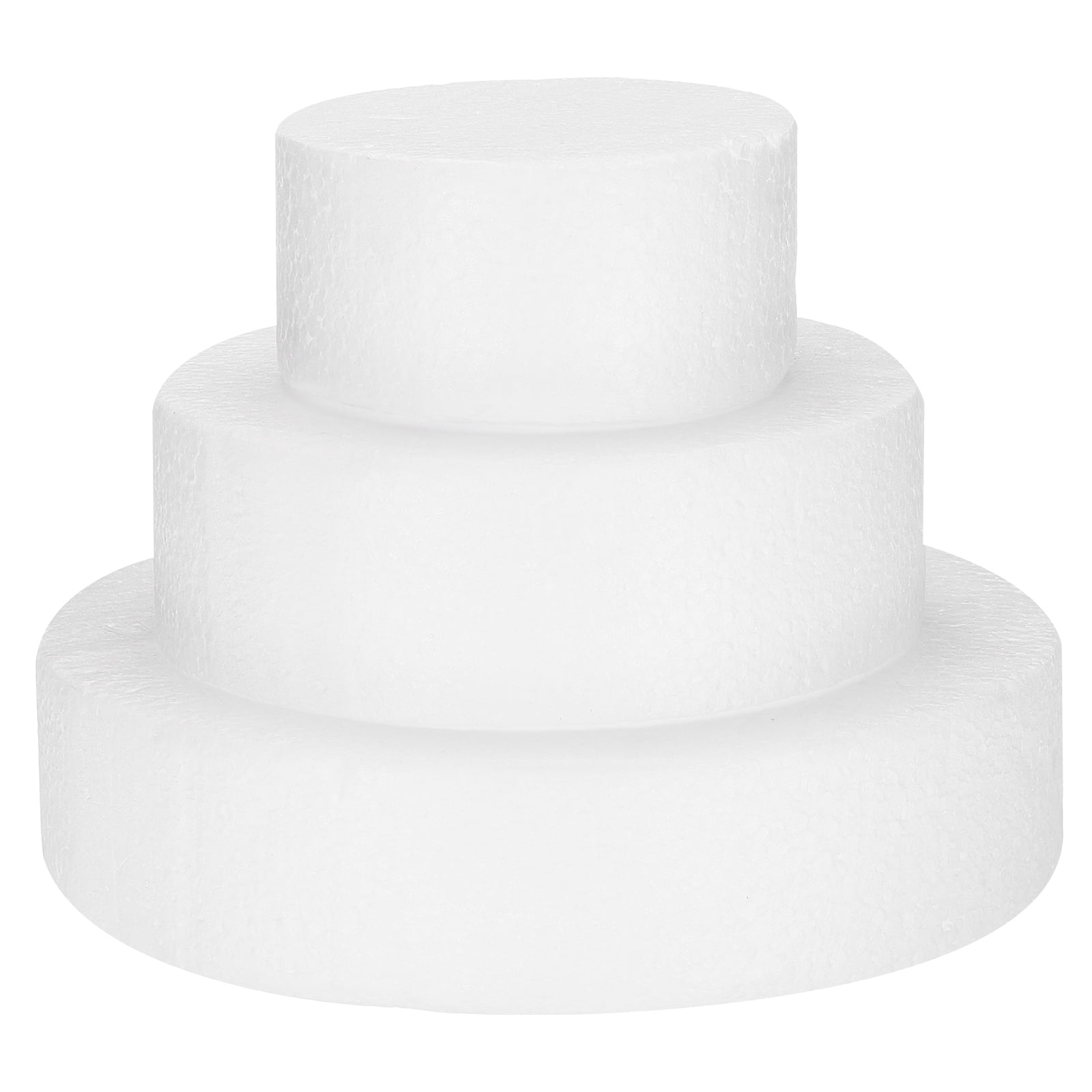 Uxcell Round Foam Cake Dummy 4"/6"/8" Circle Dummy Cake Set for Wedding ...
