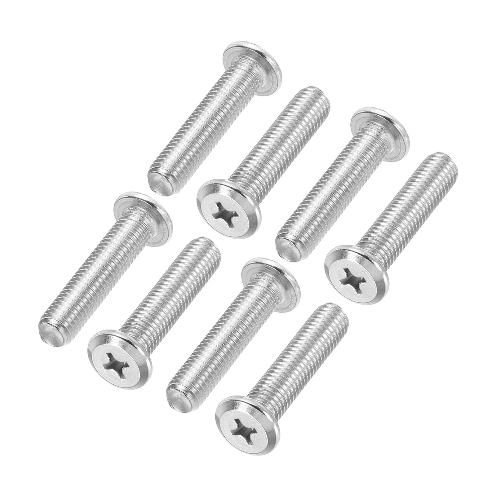 Uxcell Round Head Phillips Screws, 8 Pack M10-1.5 x 45mm 304 Stainless ...