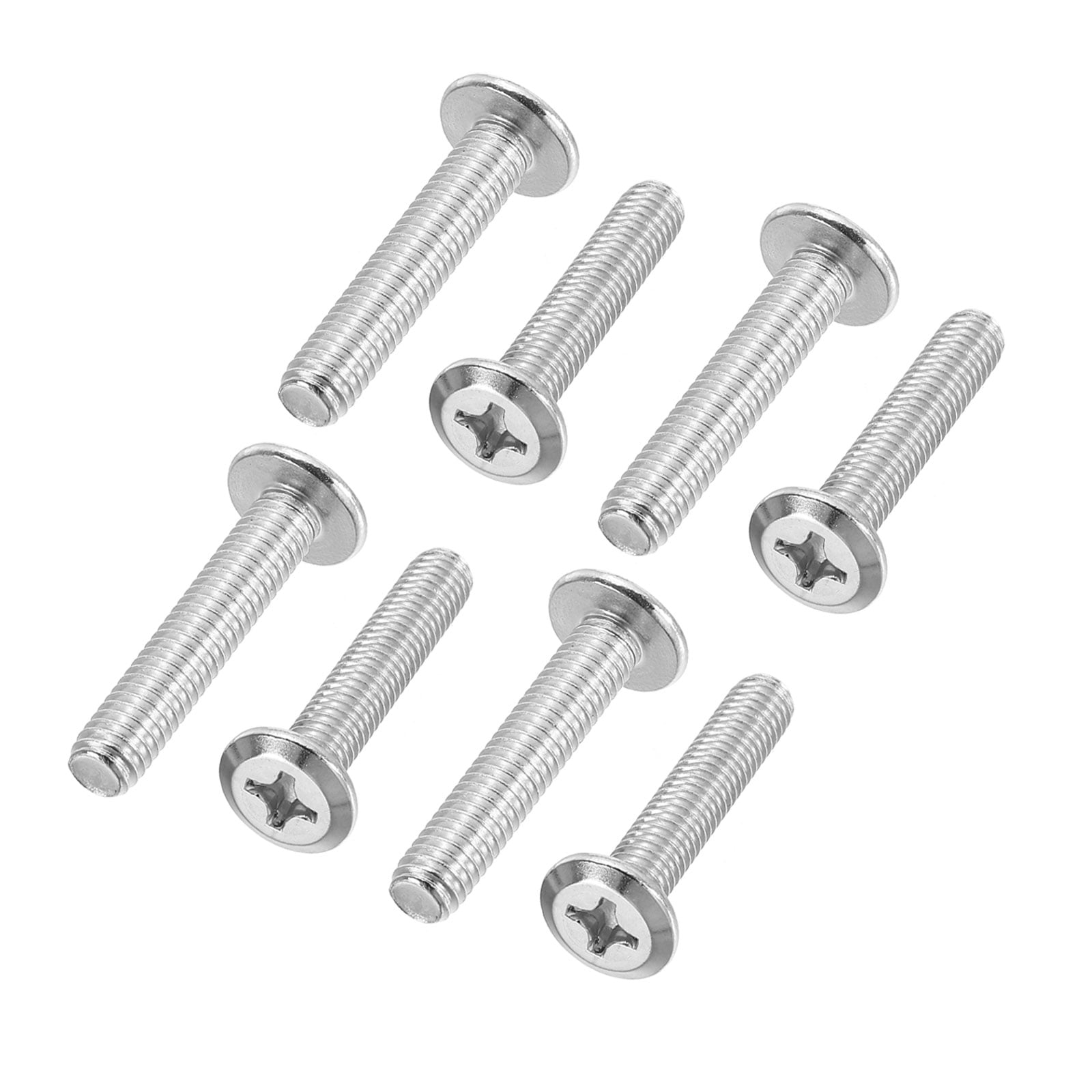 Uxcell Round Head Phillips Screws, 8 Pack M6-1 x 30mm 304 Stainless ...