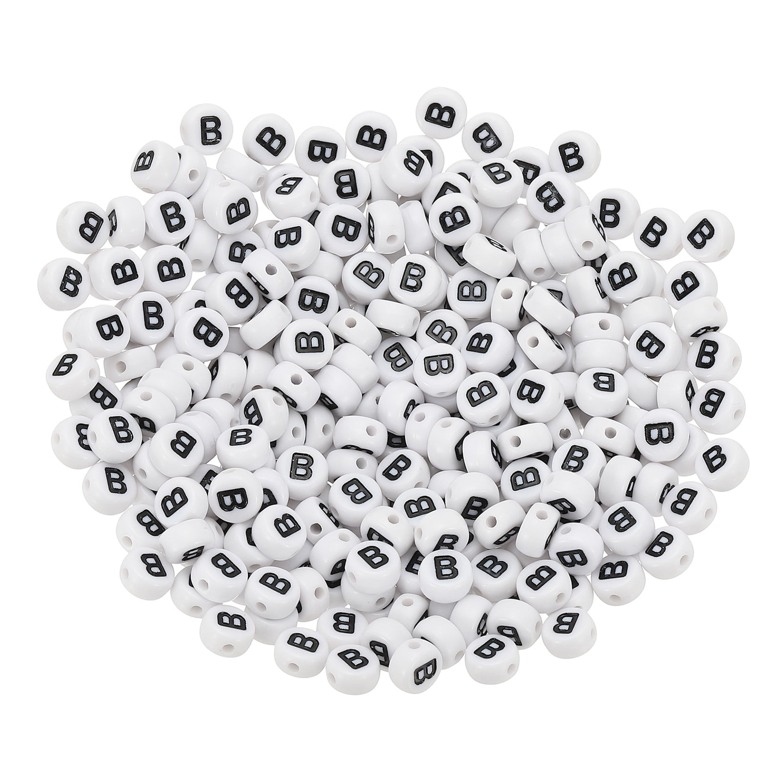 Uxcell Round Letter Beads, 300 Pcs Letter B Acrylic Alphabet Beads ...