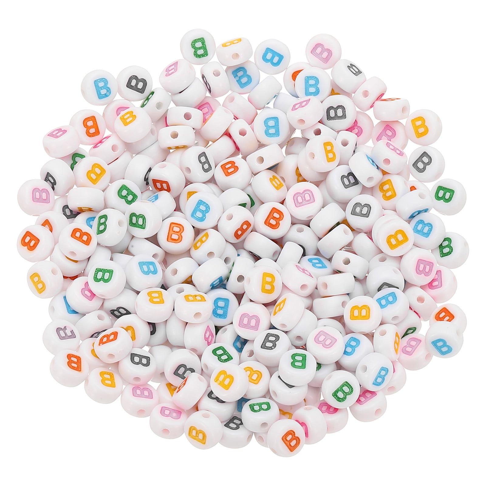 Uxcell Round Letter Beads, 300 Pcs Letter B Acrylic Alphabet Beads ...