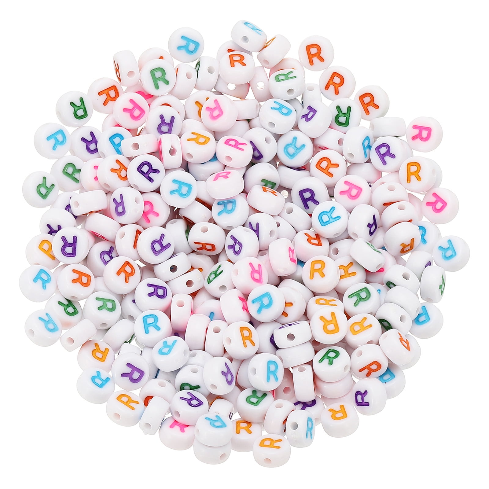 Uxcell Round Letter Beads, 300 Pcs Letter R Acrylic Alphabet Beads ...