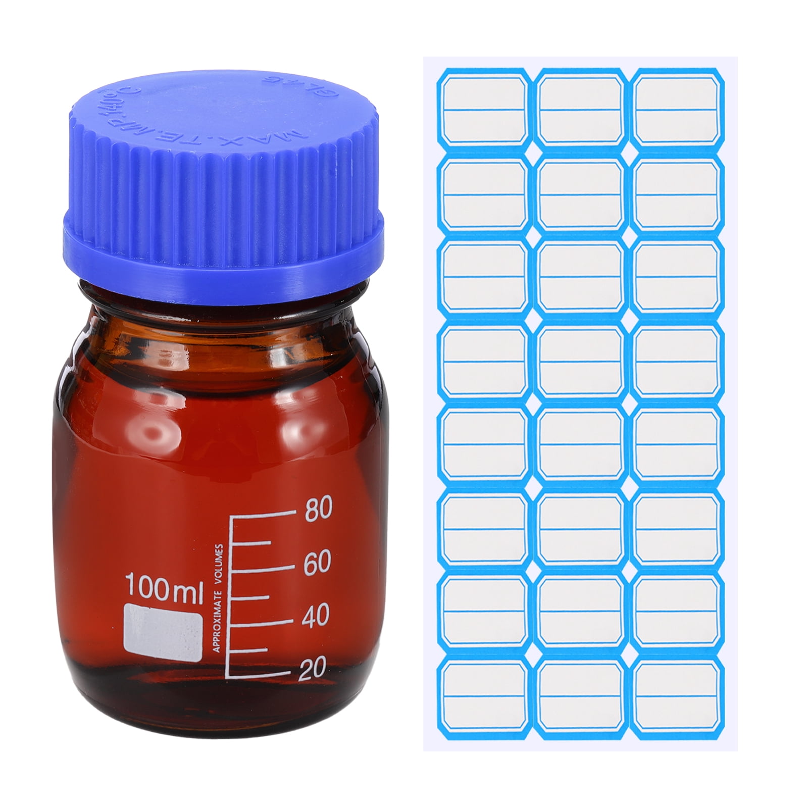 Uxcell Round Media Storage Bottles, 100ml Thickened Glass Graduated ...