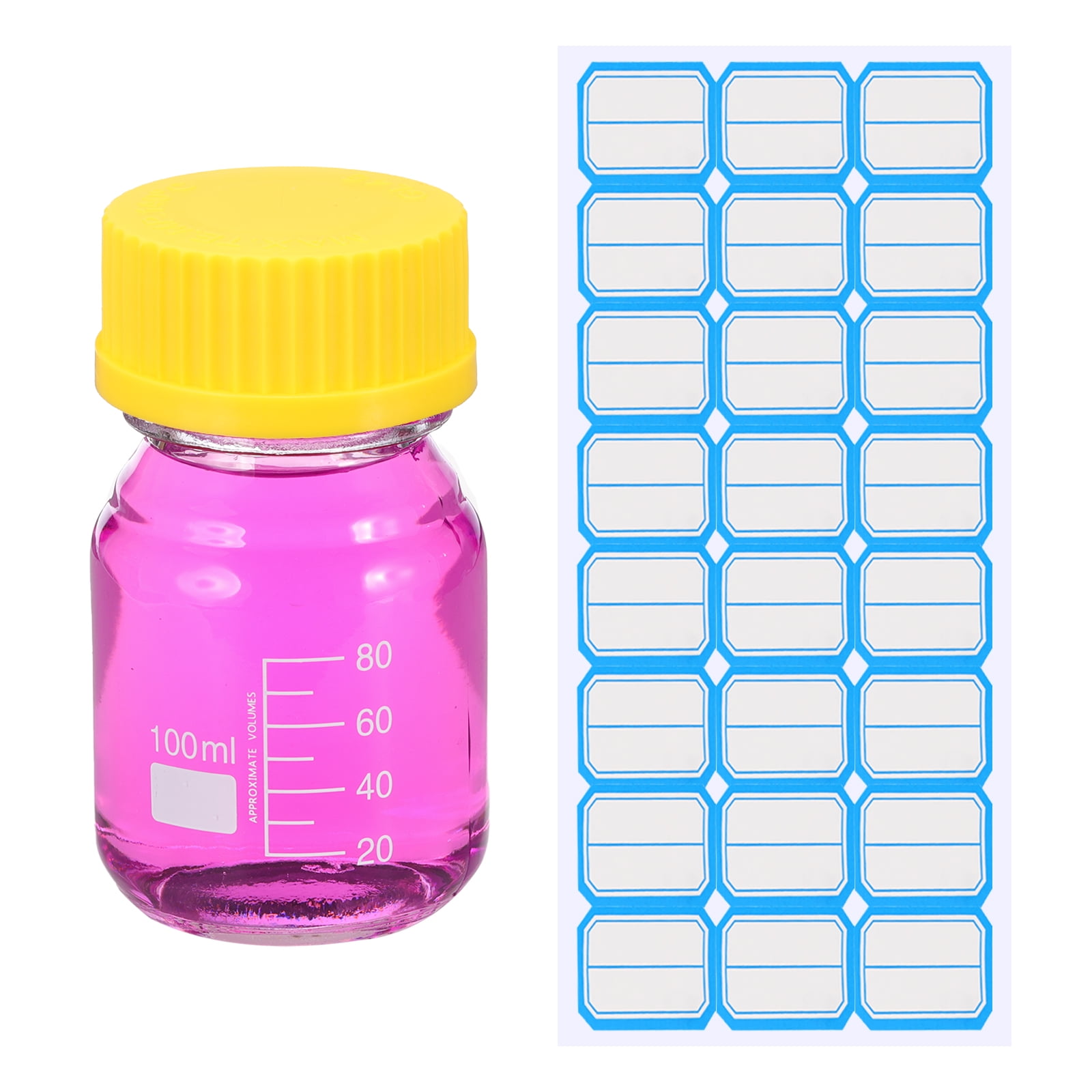 Uxcell Round Media Storage Bottles, 100ml Thickened Glass Graduated ...