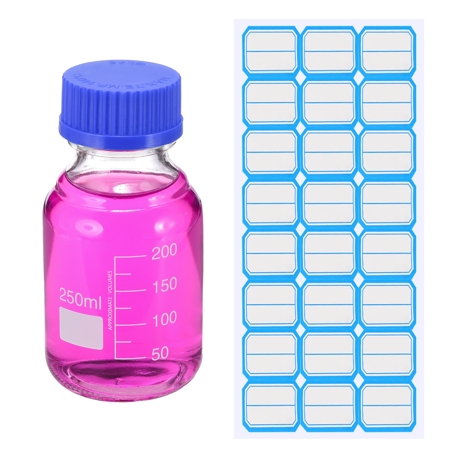 Uxcell Round Media Storage Bottles, 250ml Thickened Glass Graduated ...