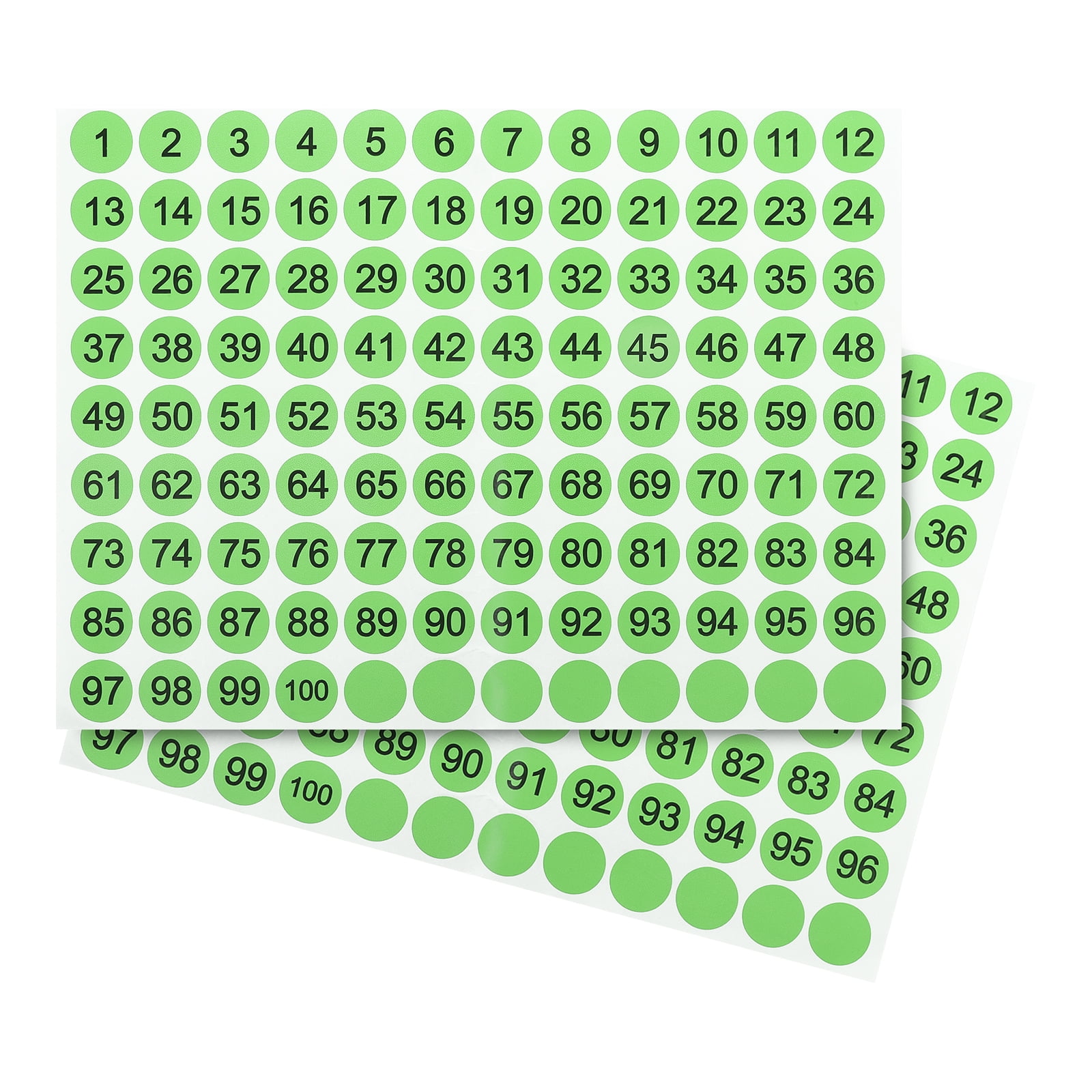 Uxcell Round Number Sticker 0.8", Round Number Decal Labels 1 to 100 ...