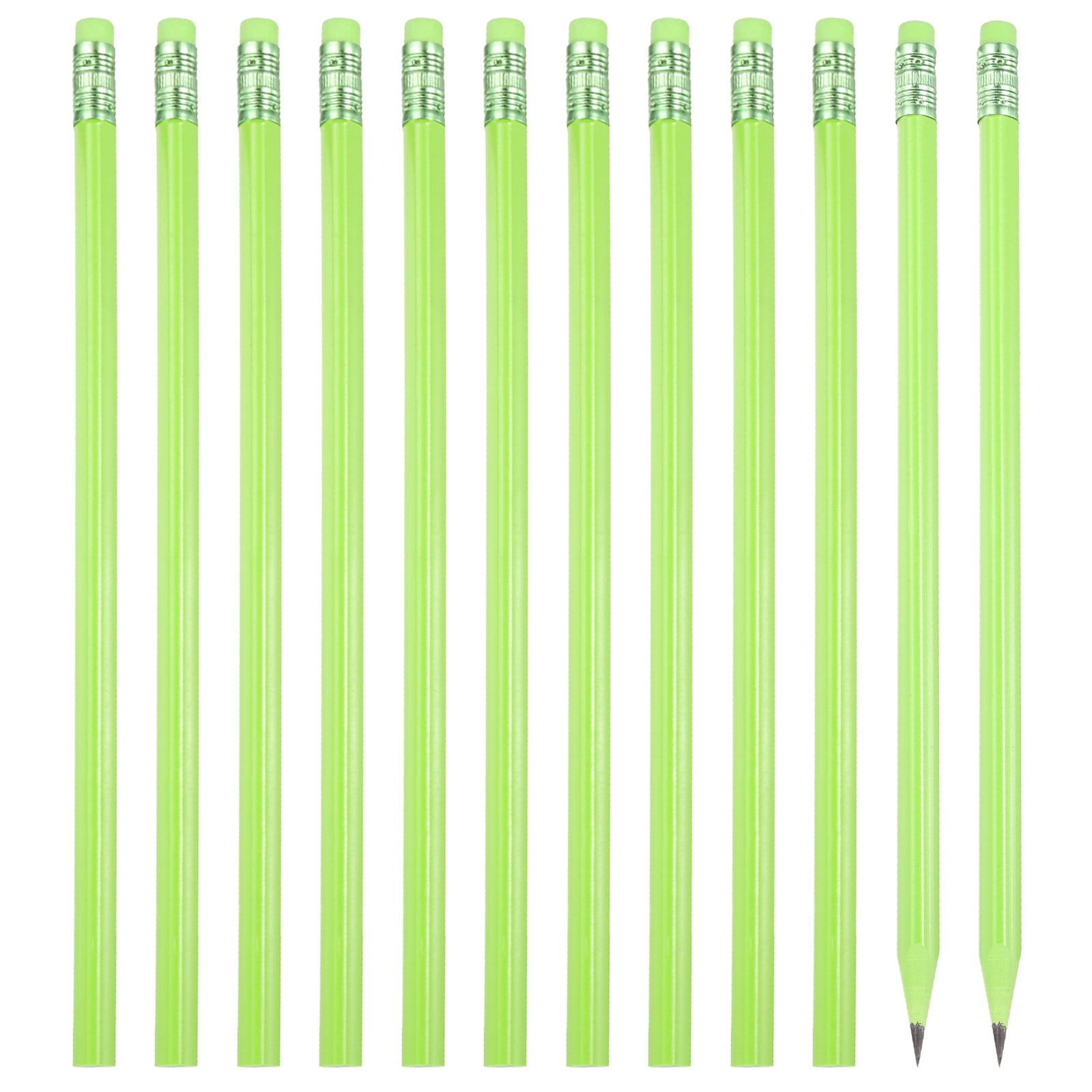 Uxcell Round Pencils, 12 Pcs Triangle HB Graphite Pencil with Eraser ...