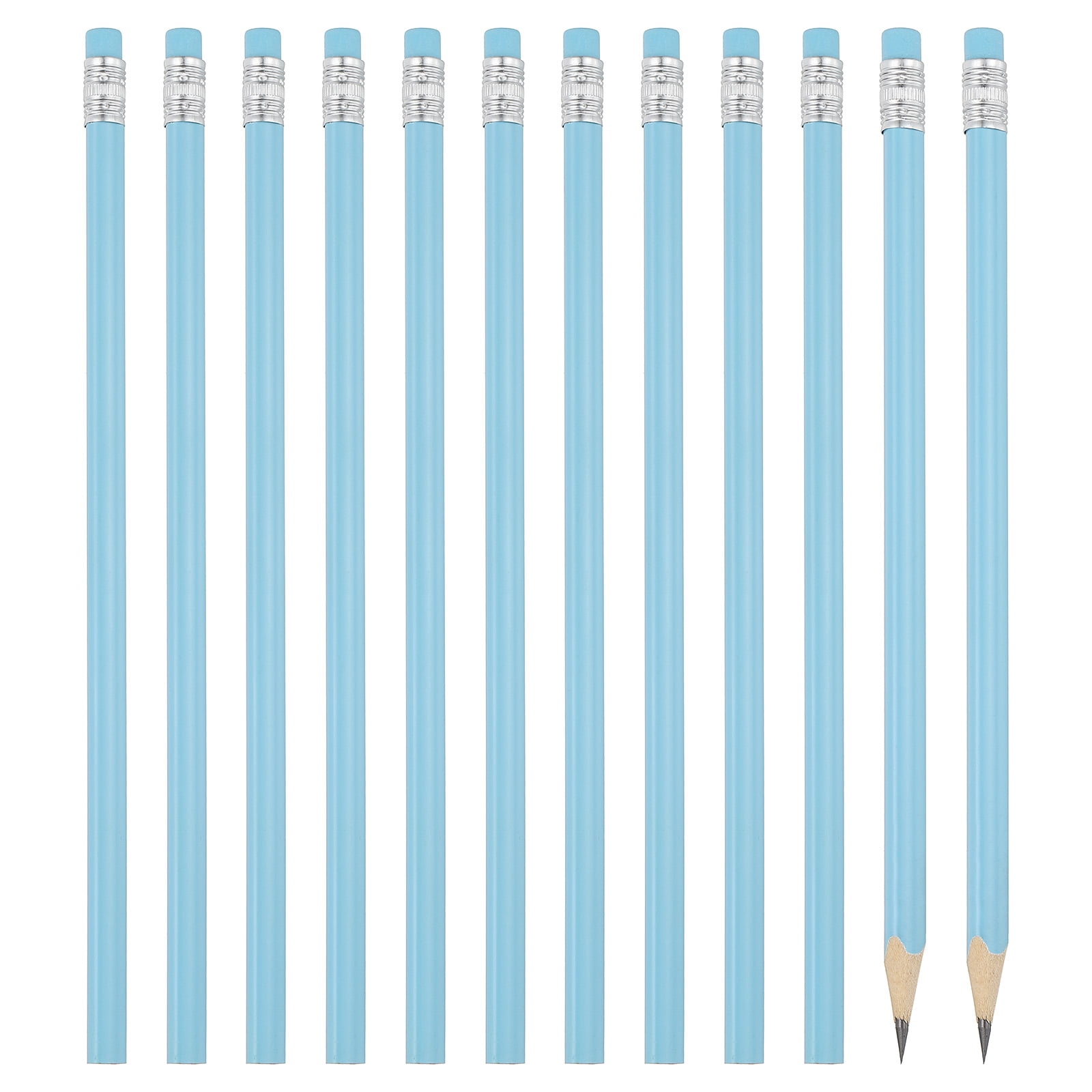 Uxcell Round Pencils, 36 Pack Triangle HB Graphite Pencil with Eraser ...