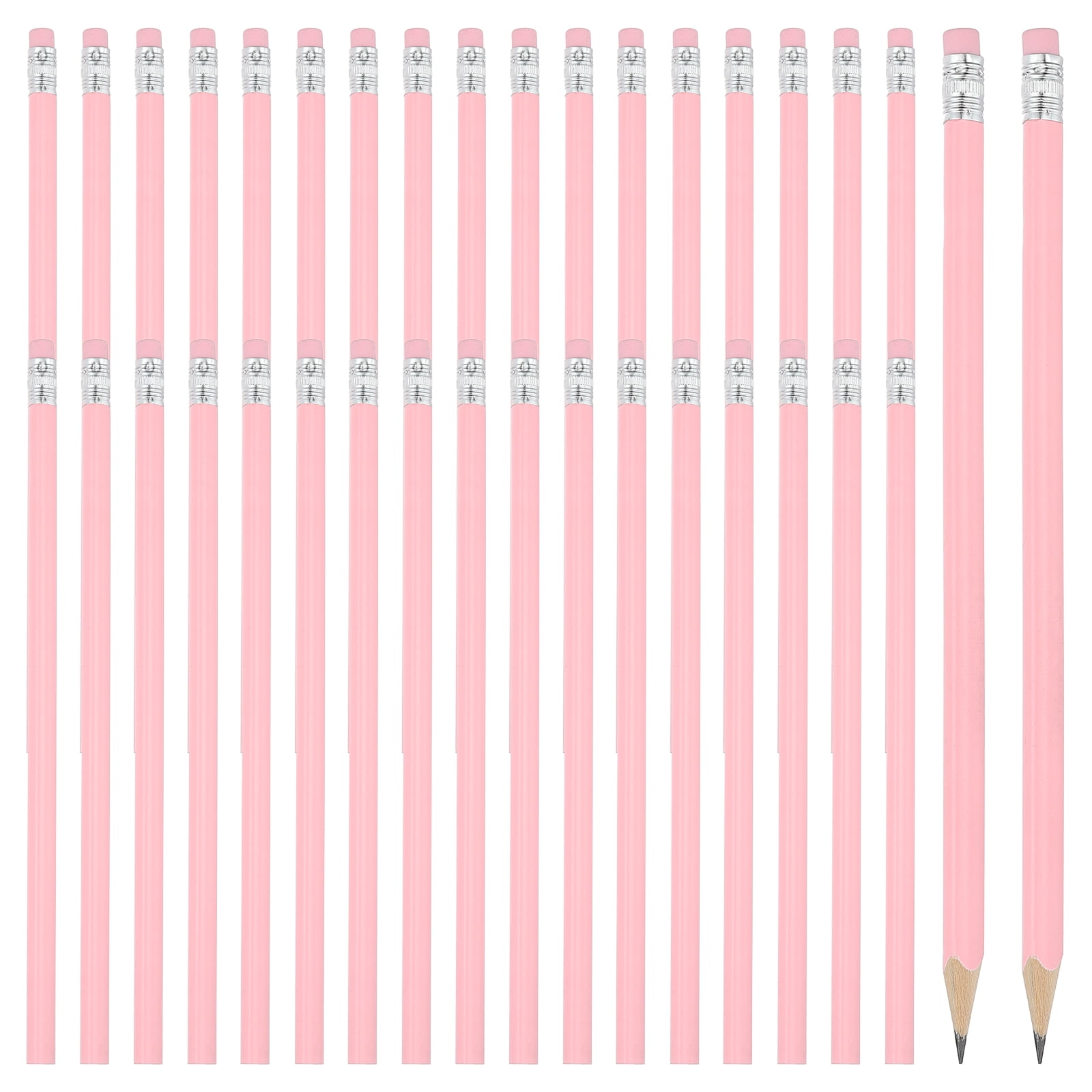 Uxcell Round Pencils, 36 Pack Triangle HB Graphite Pencil with Eraser ...