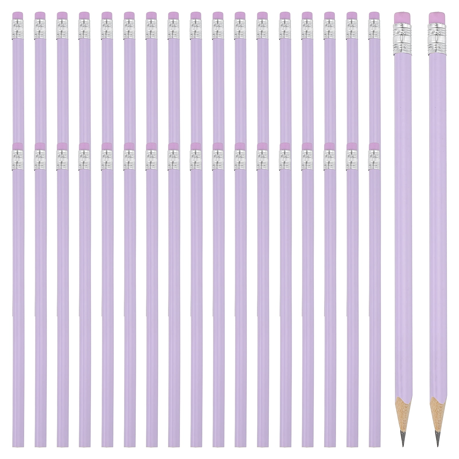 Uxcell Round Pencils, 36 Pack Triangle HB Graphite Pencil with Eraser ...