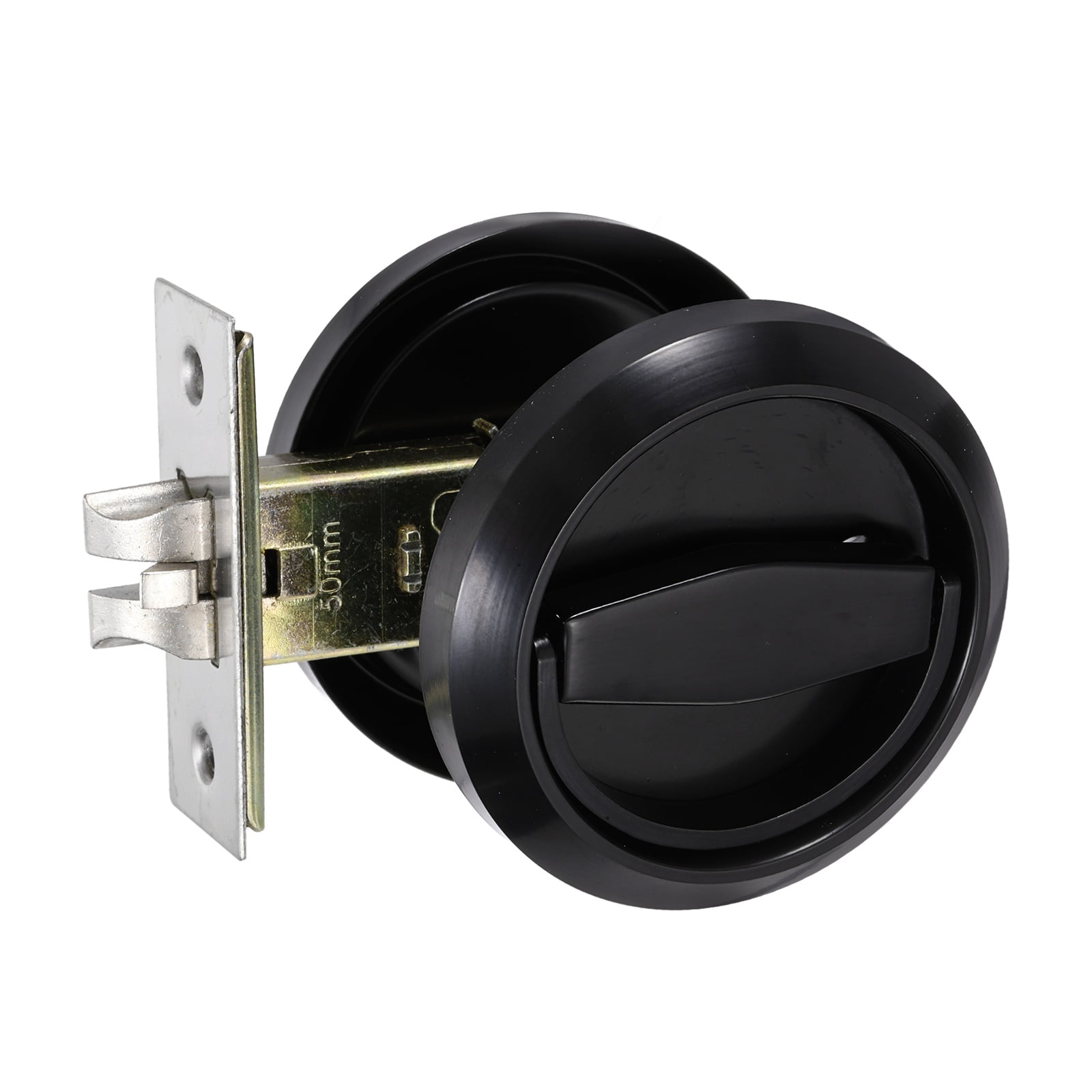Uxcell Round Recessed Door Lock, (Lock Length 3.46 Inch, Black) (1 Set ...