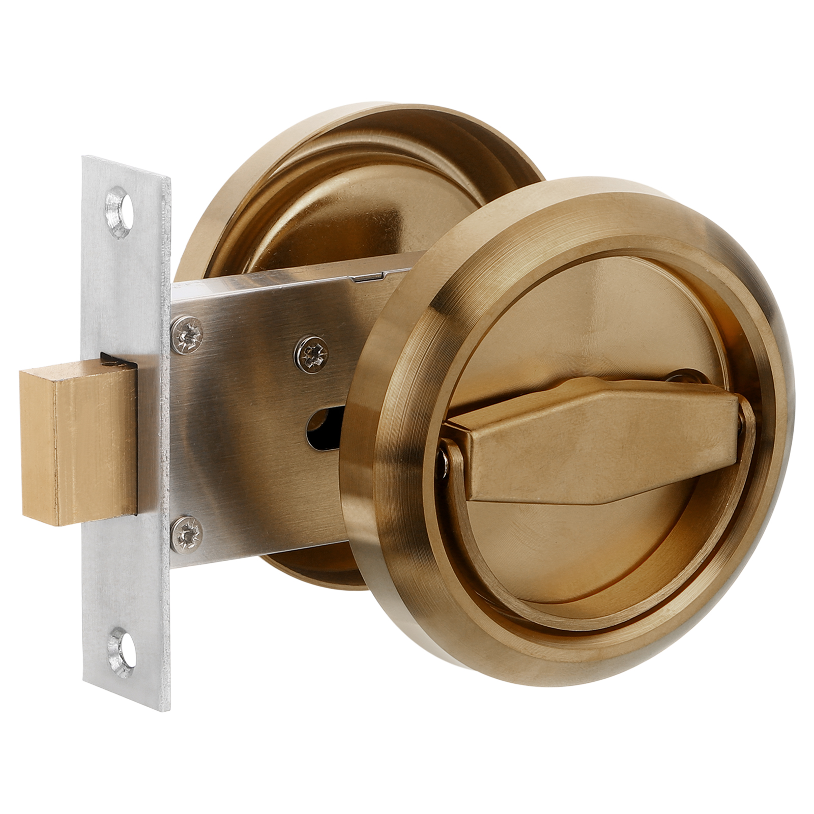 Uxcell Round Recessed Door Lock Stainless Steel 304 Hidden Recessed ...