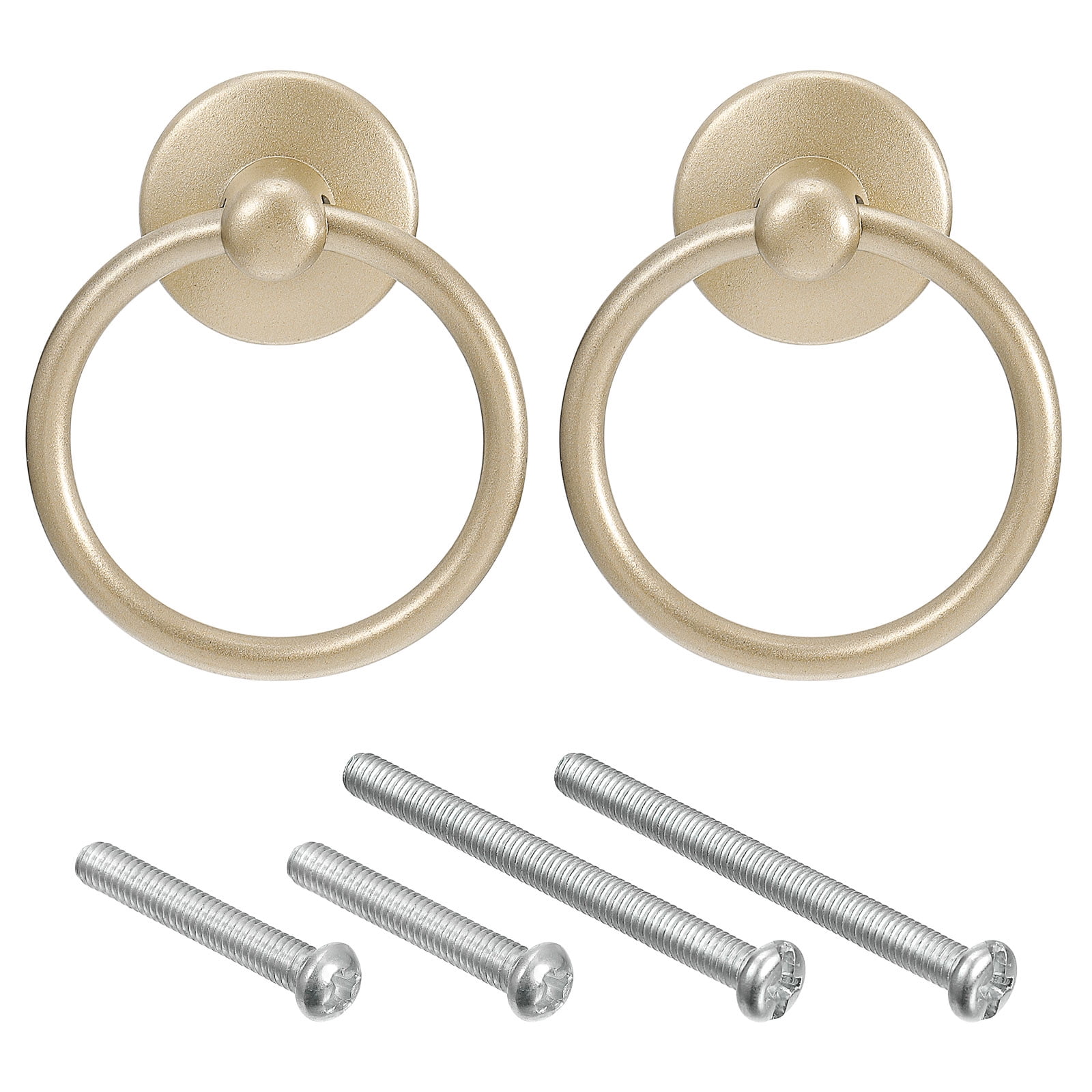 Uxcell Round Ring Pulls, 2Pcs Drawers Knobs Yellow Circle Drawer ...