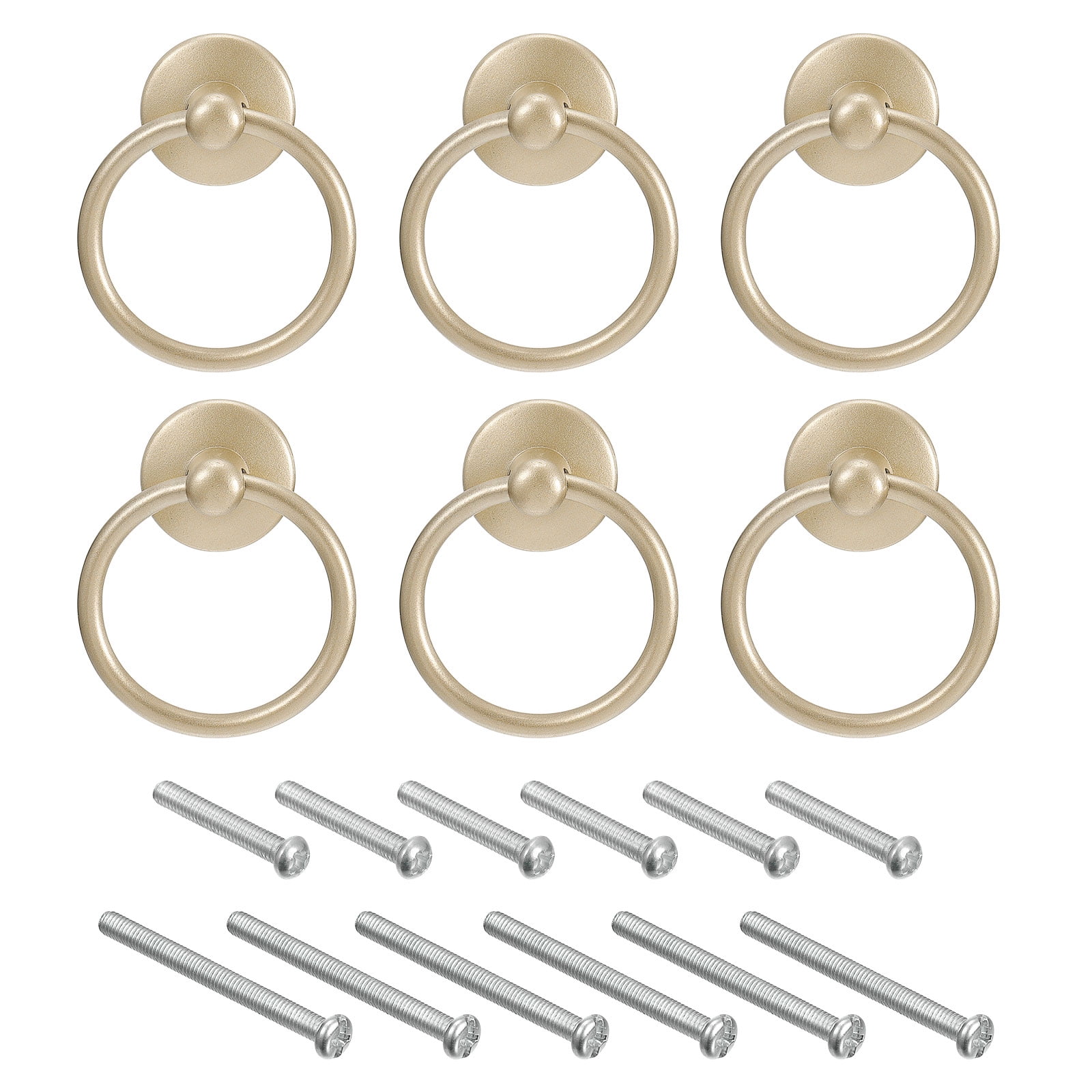 Uxcell Round Ring Pulls, 6Pcs Drawers Knobs Yellow Circle Drawer ...