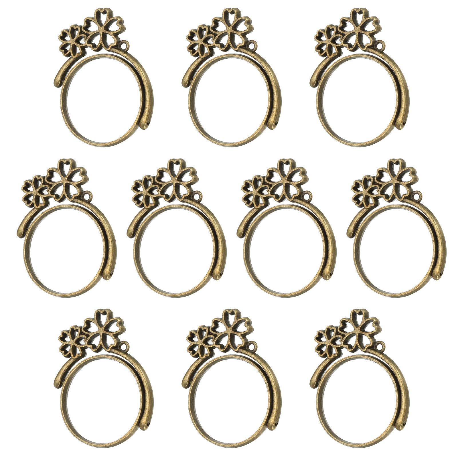 Uxcell Round Rotation Alloy Open Back Bezel Pendants DIY Hollow Resin ...