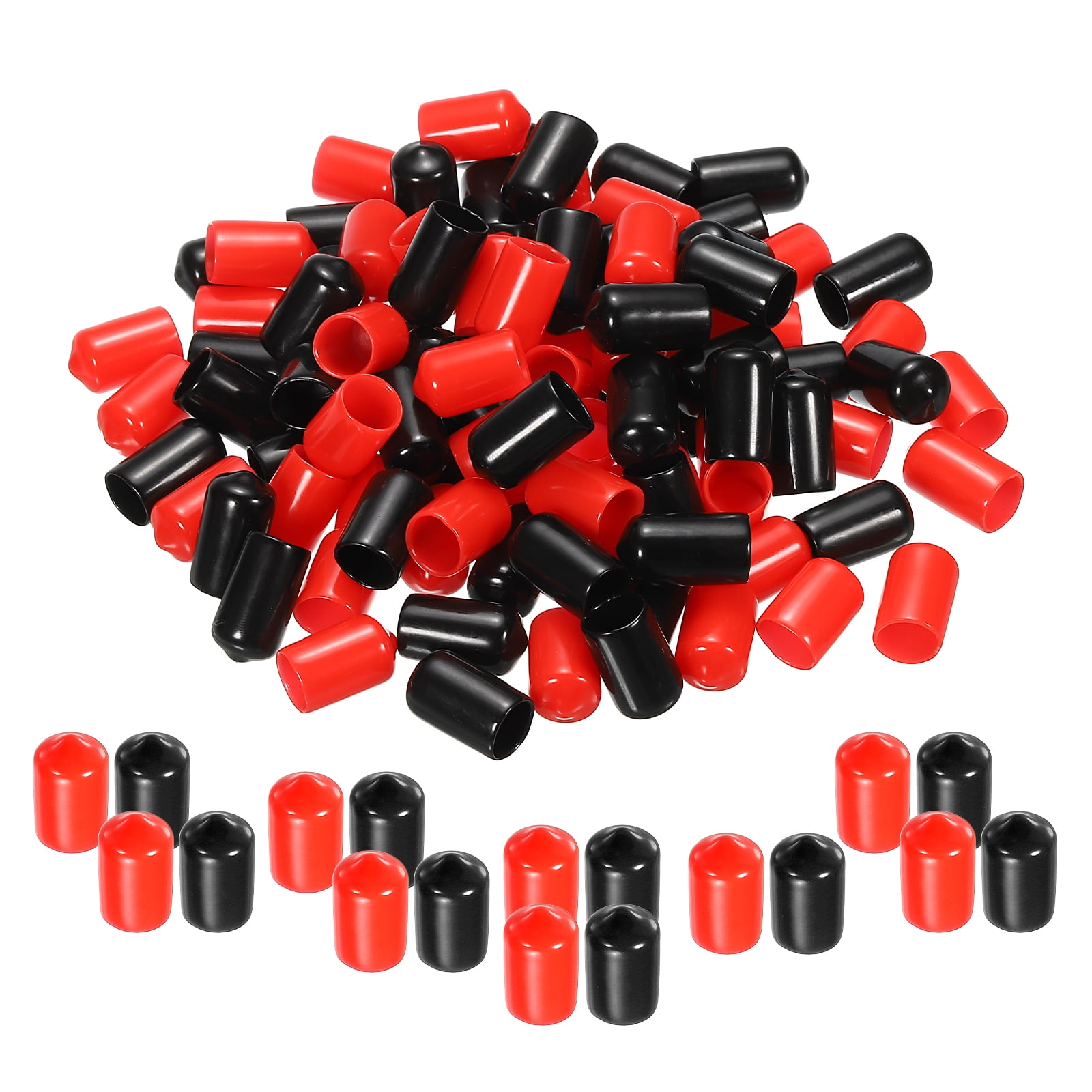 Uxcell Round Rubber End Cap, Bolt Cover Caps Flexible Screw Thread ...