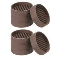 CasterMaster 3 inch Brown Furniture Caster Caps, Non-Slip Rubber Pads ...