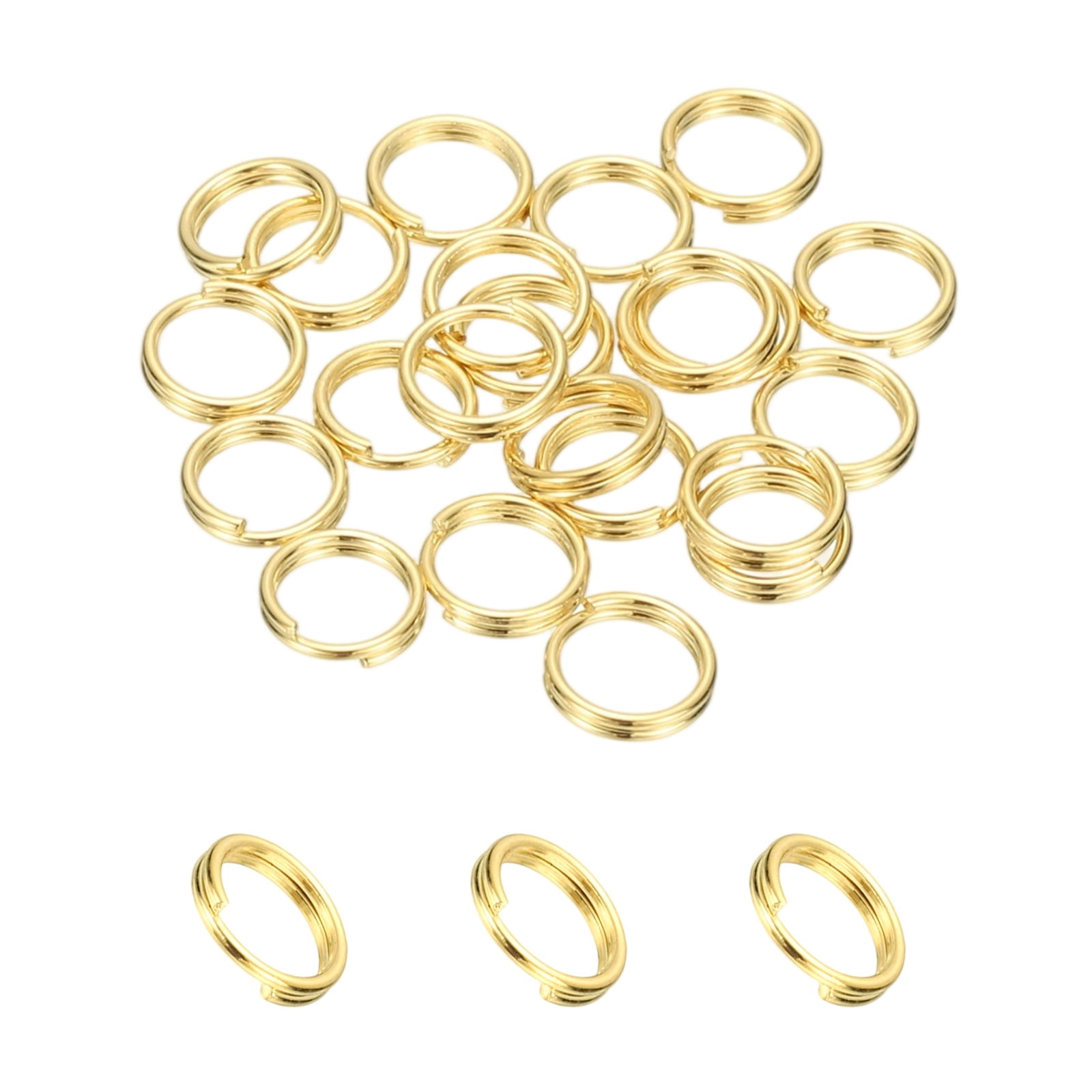 Uxcell Round Split Ring, Small Split Rings with Double Loops Metal ...