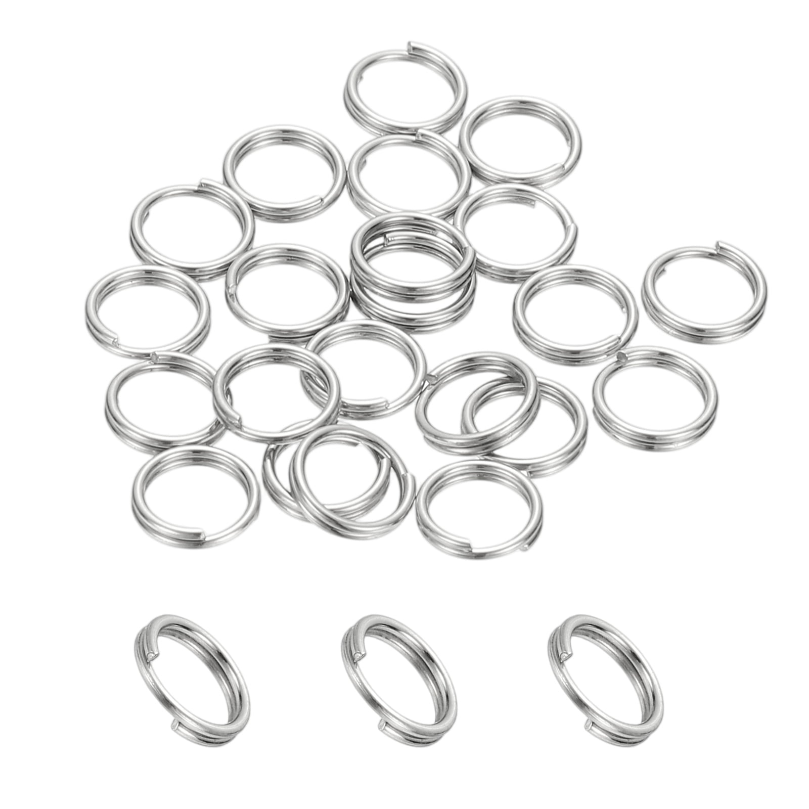 Uxcell Round Split Ring, Small Split Rings with Double Loops Metal Small Key Circle for Key ...