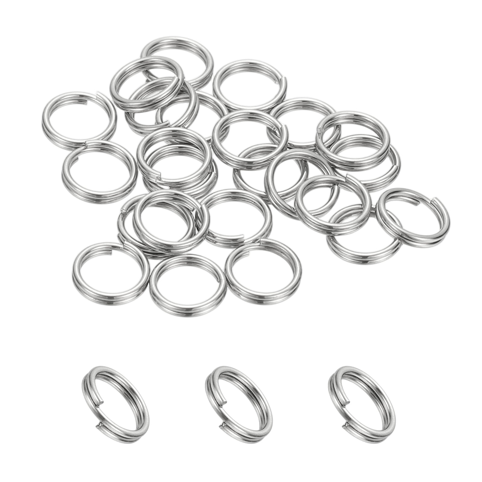 Uxcell Round Split Ring, Small Split Rings with Double Loops Metal Small Key Circle for Key ...