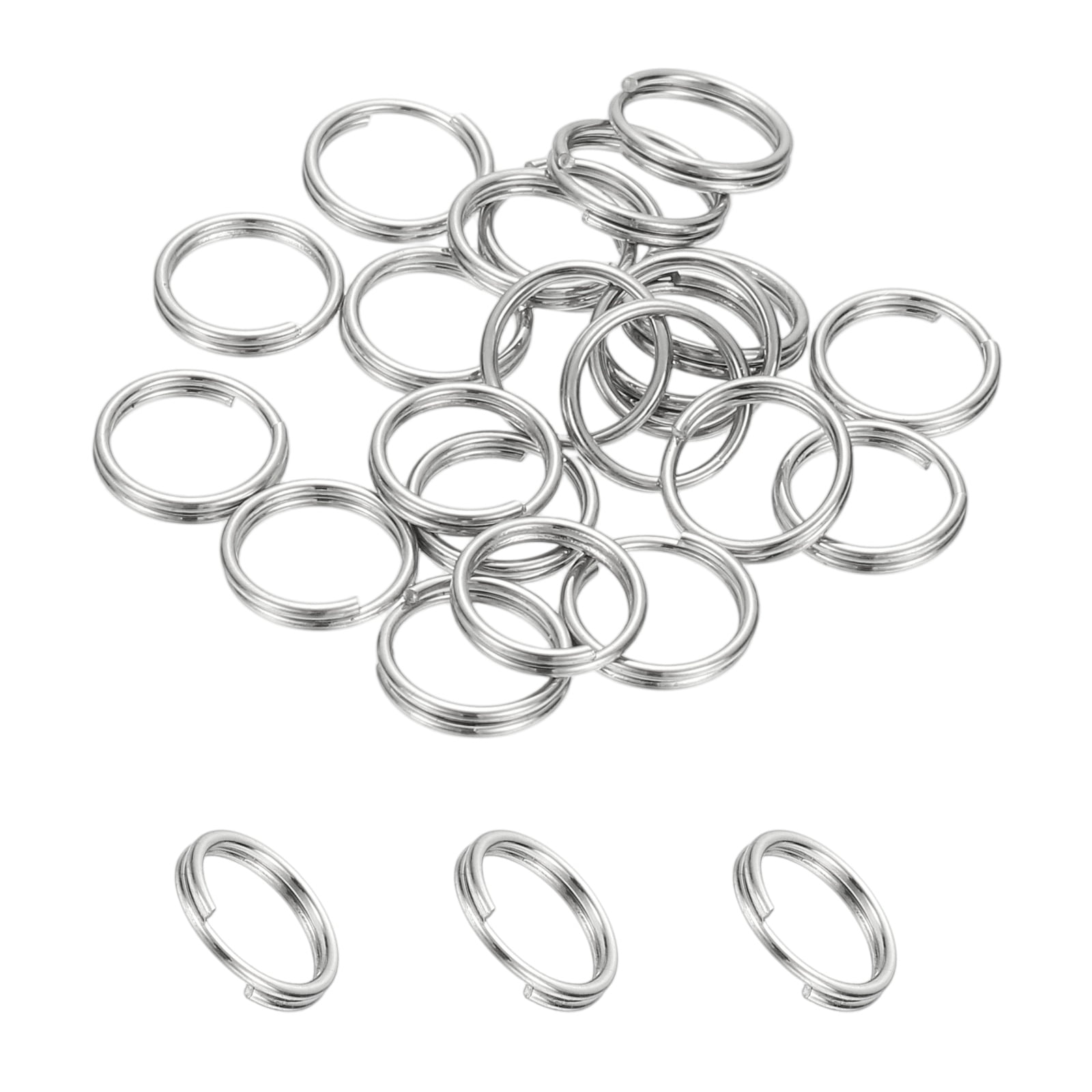 Uxcell Round Split Ring, Small Split Rings with Double Loops Metal Small Key Circle for Key ...